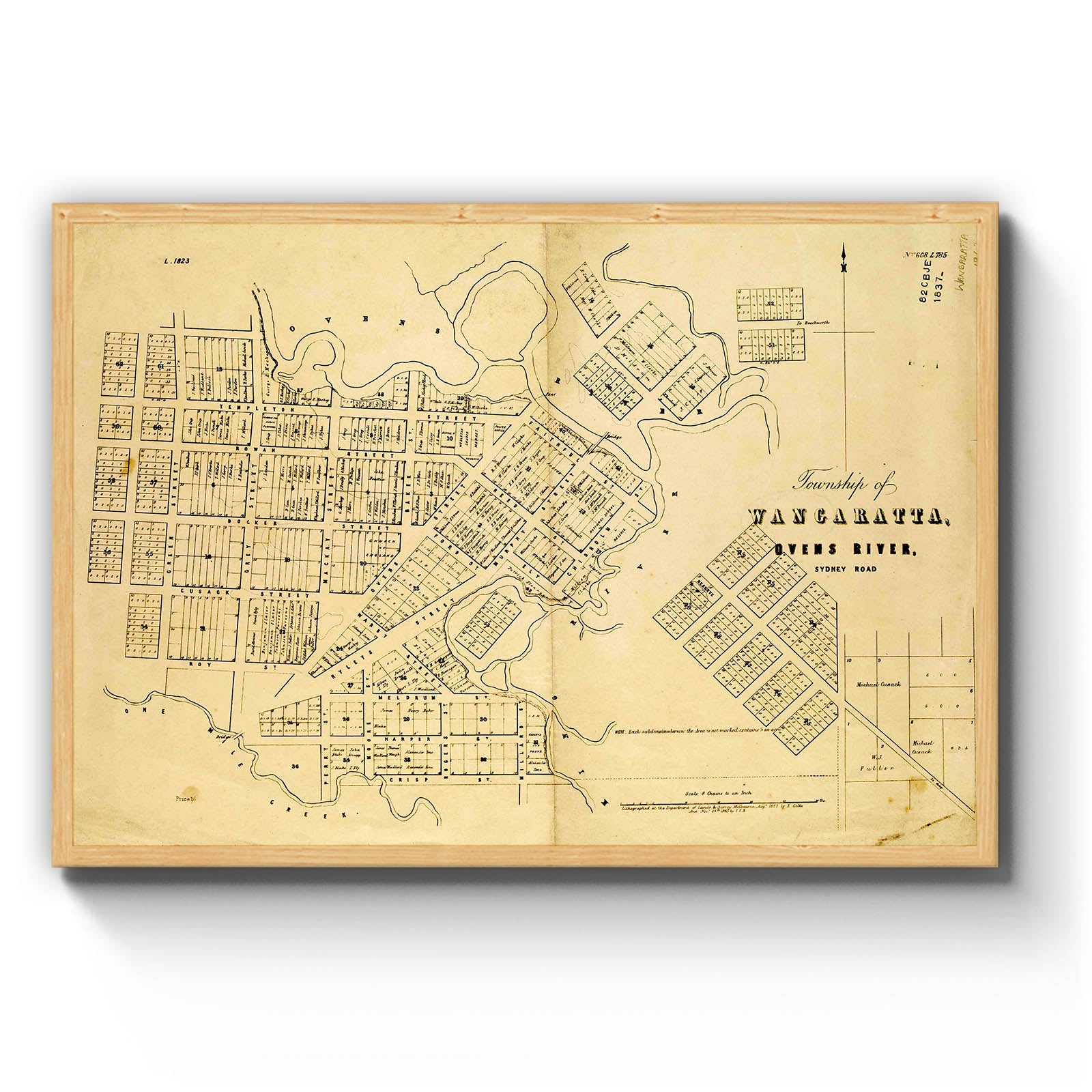 Wangaratta, Victoria Australia Vintage Map #2 (1863) – Vintage Maps