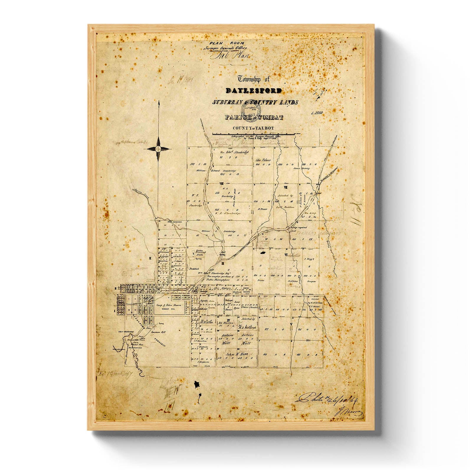 Daylesford, Victoria Australia Vintage Map #5 (1854) – Vintage Maps