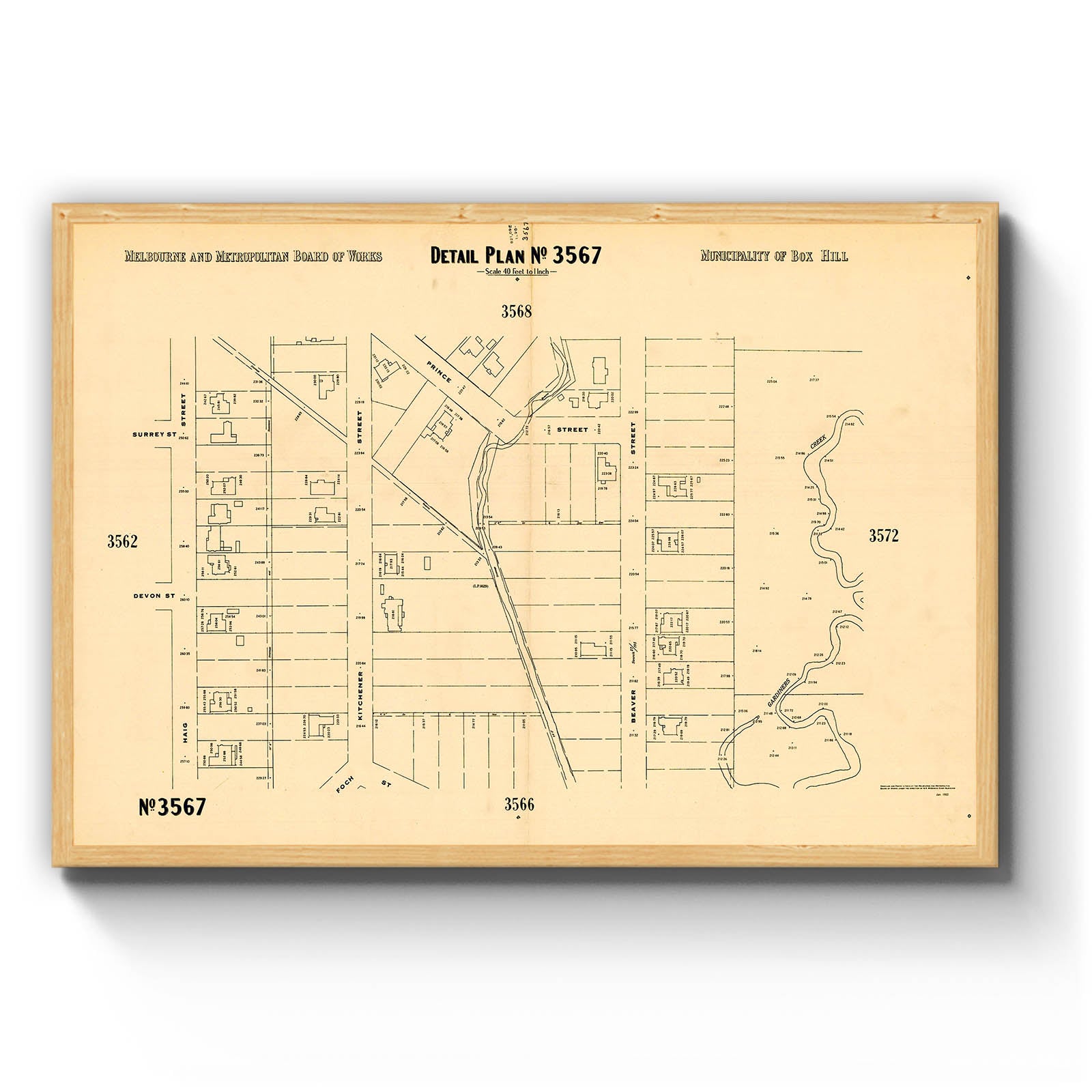 Box Hill, Victoria Australia Vintage Map #90 (1953) – Vintage Maps