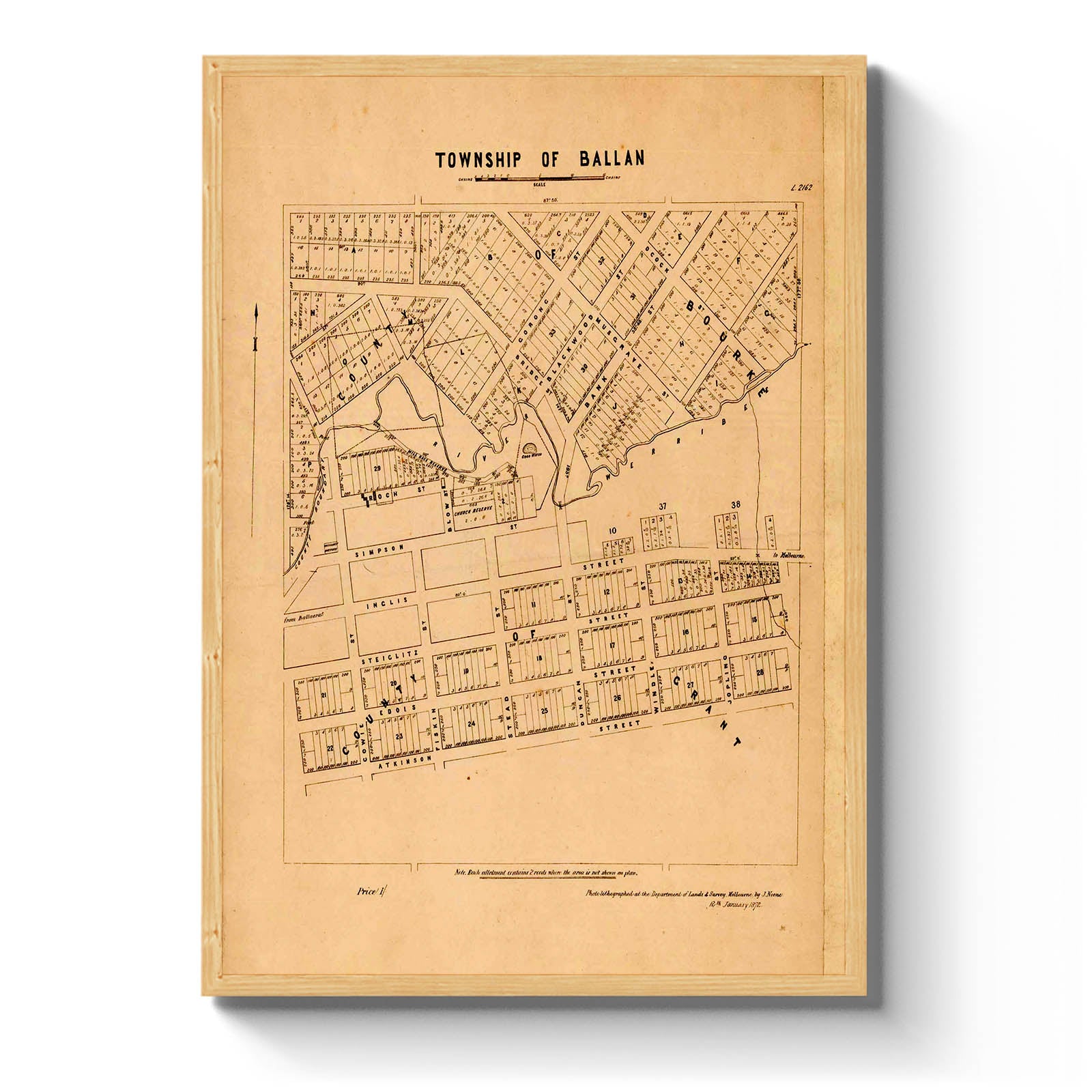 Ballan, Victoria Australia Vintage Map #2 (1872) – Vintage Maps