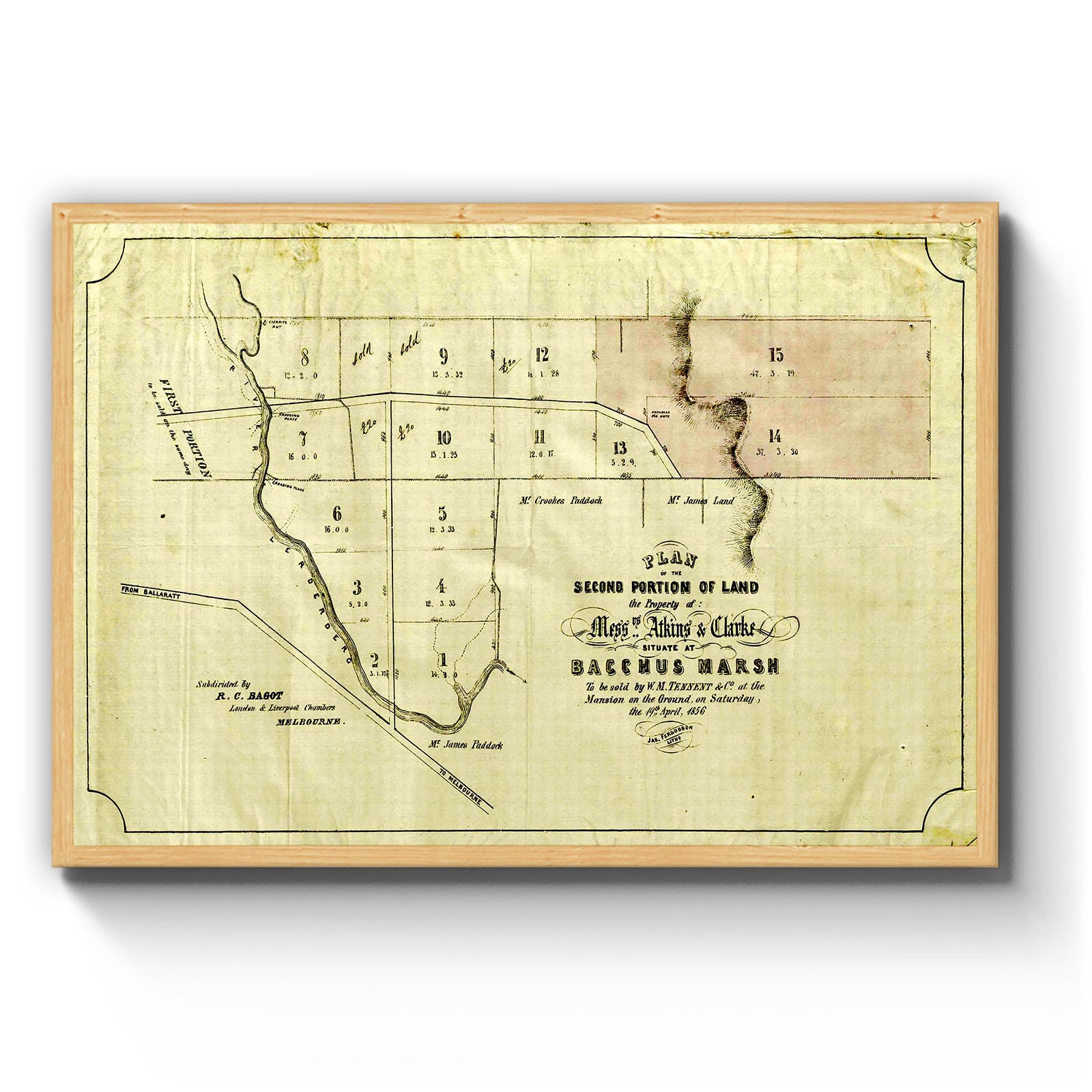 Bacchus Marsh, Victoria Australia Vintage Map #4 (1856) – Vintage Maps