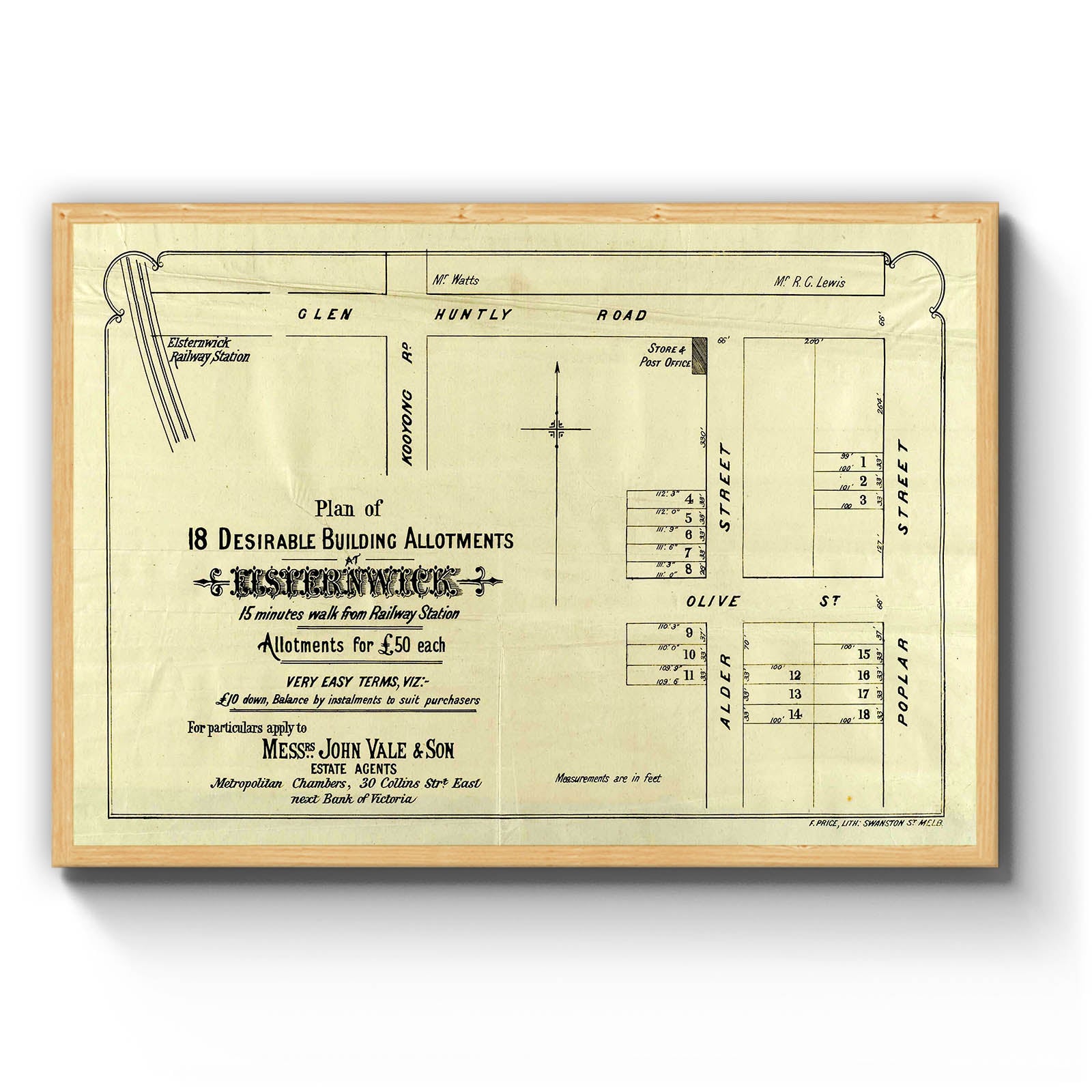 Elsternwick, Victoria Australia Vintage Map #34 (1860) – Vintage Maps