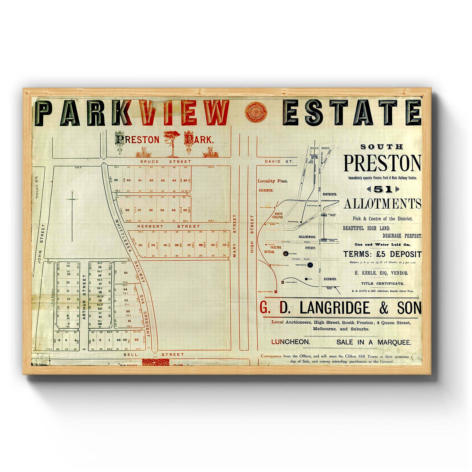 Preston, Victoria Australia Vintage Map #42 (188-?) – Vintage Maps