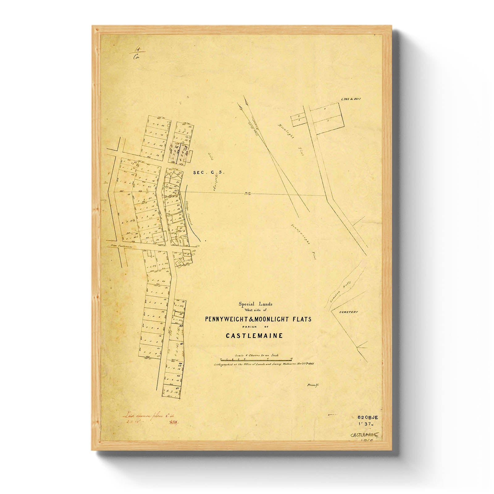 Castlemaine, Victoria Australia Vintage Map #7 (1865) – Vintage Maps