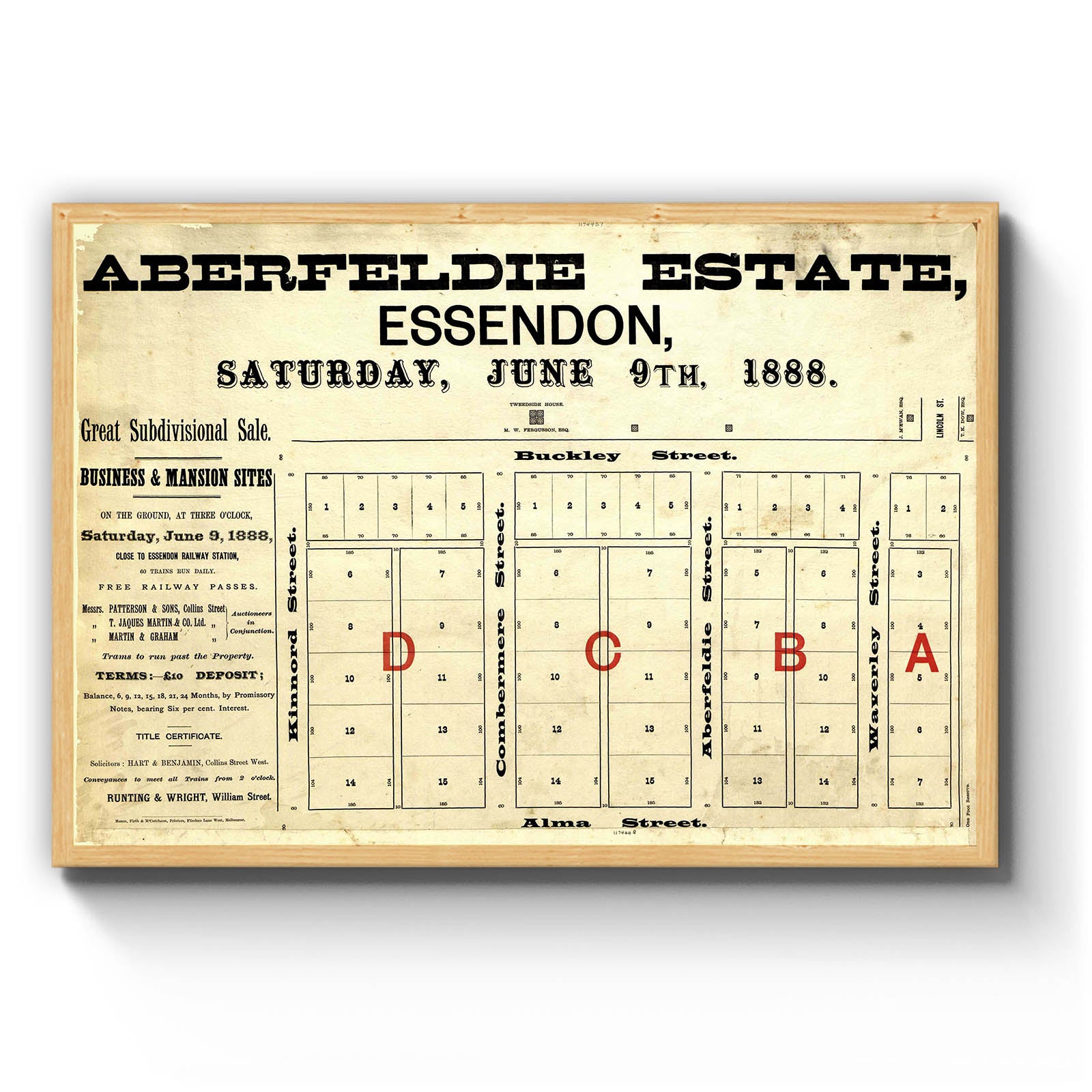 Essendon, Victoria Australia Vintage Map #11 (1888) – Vintage Maps