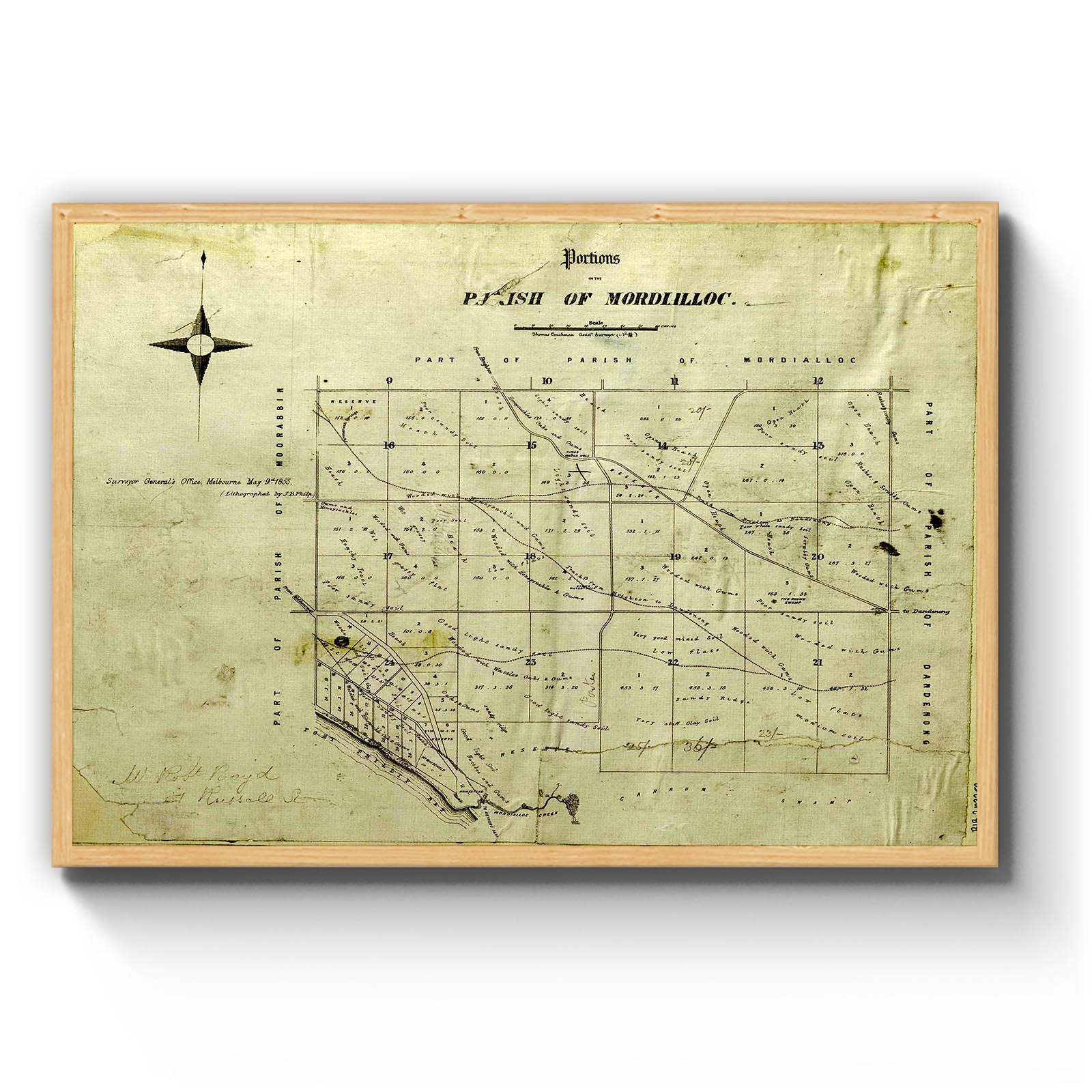 Mordialloc, Victoria Australia Vintage Map #31 (1855?) – Vintage Maps