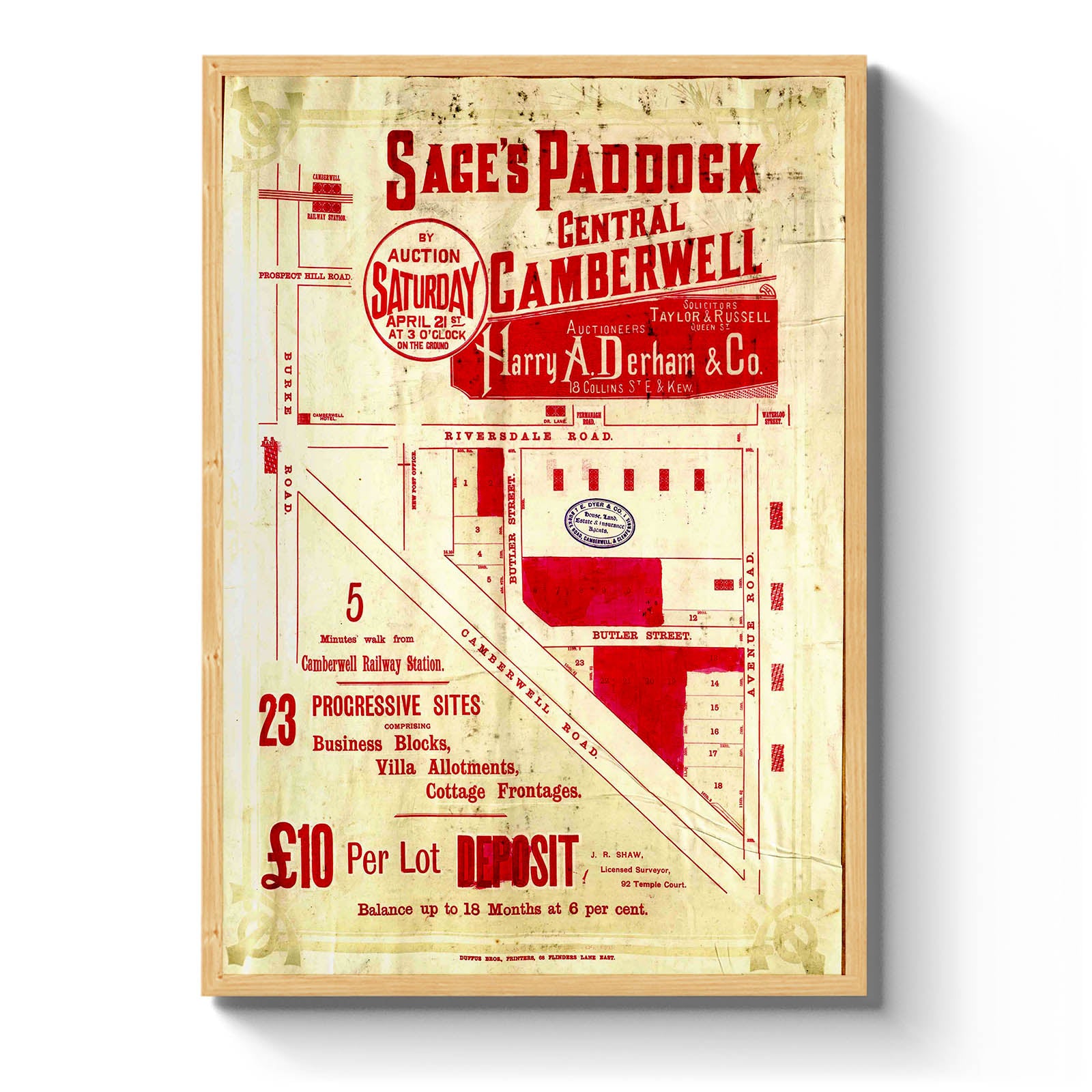 Camberwell, Victoria Australia Vintage Map #34 (1888) – Vintage Maps