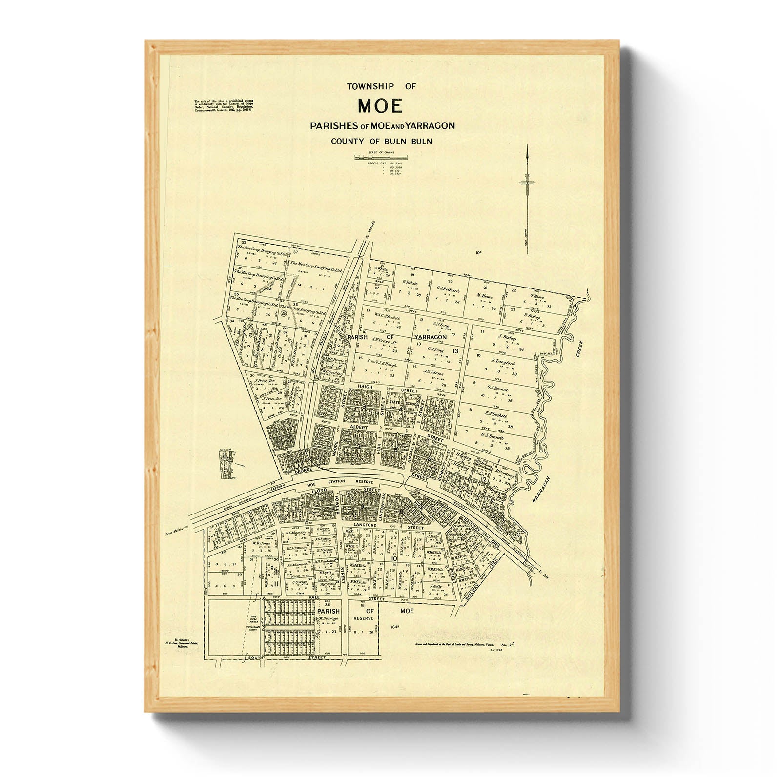 Moe, Victoria Australia Vintage Map #8 (1943) – Vintage Maps
