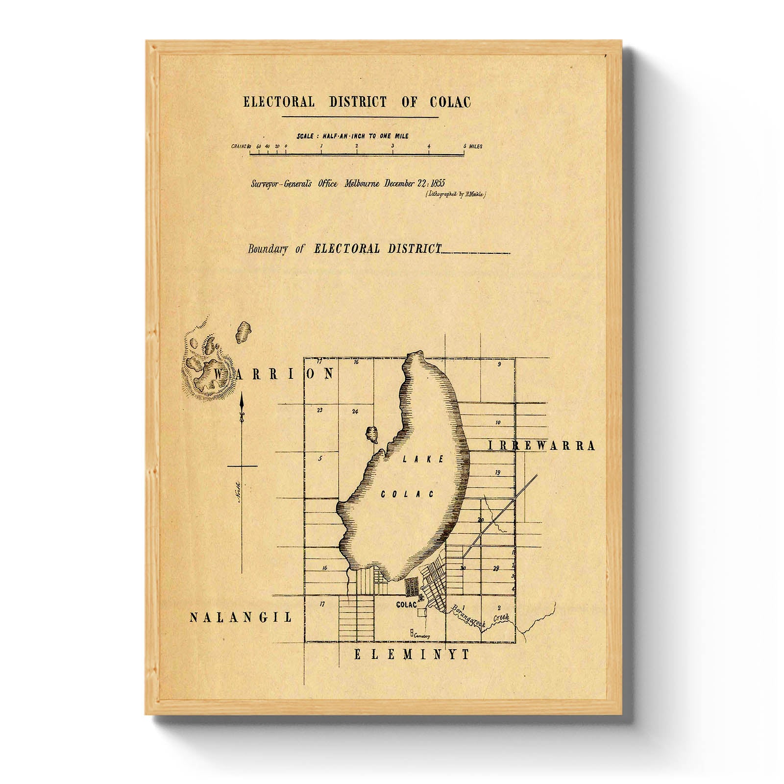 Colac, Victoria Australia Vintage Map #2 (1855) – Vintage Maps