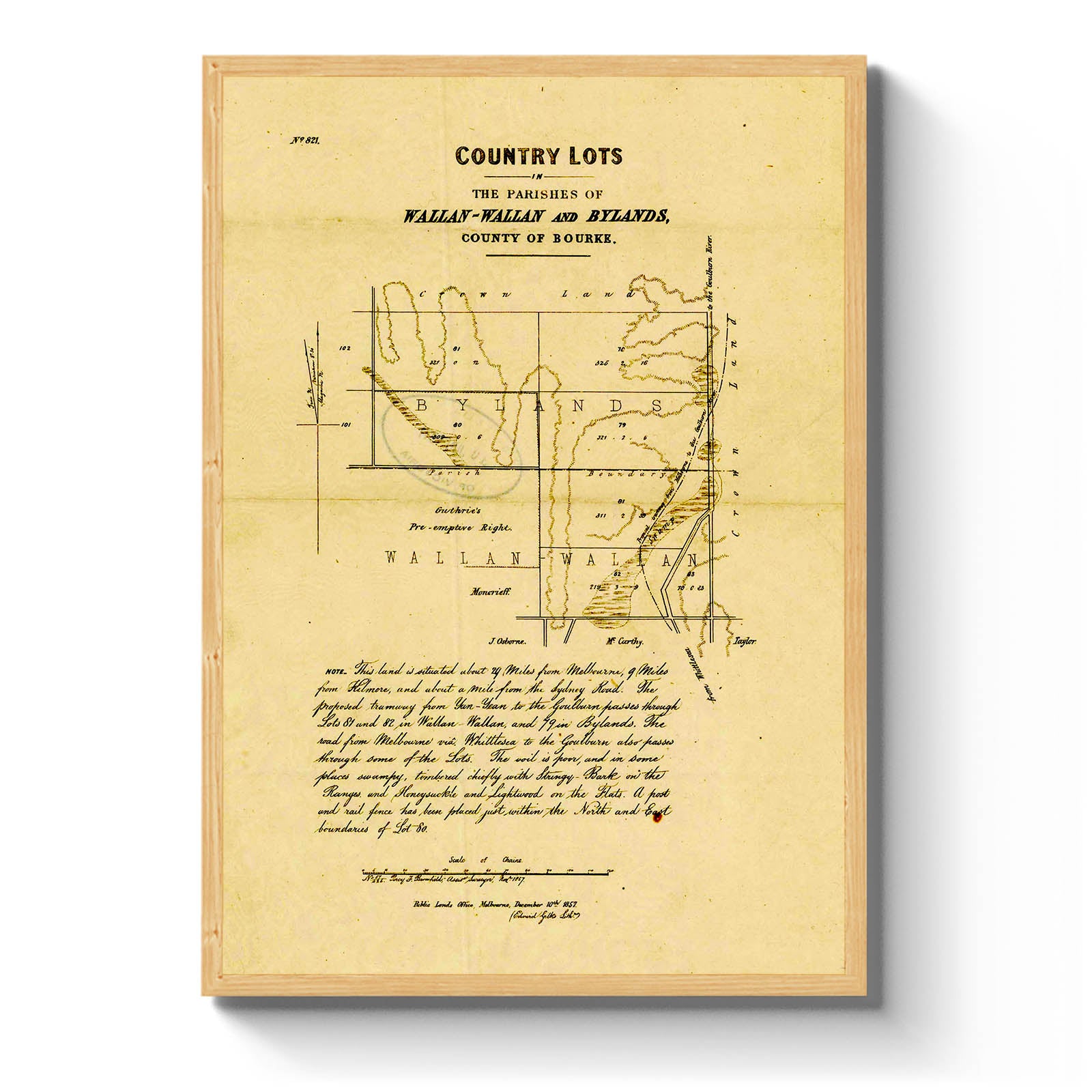 Wallan, Victoria Australia Vintage Map #1 (1857) – Vintage Maps