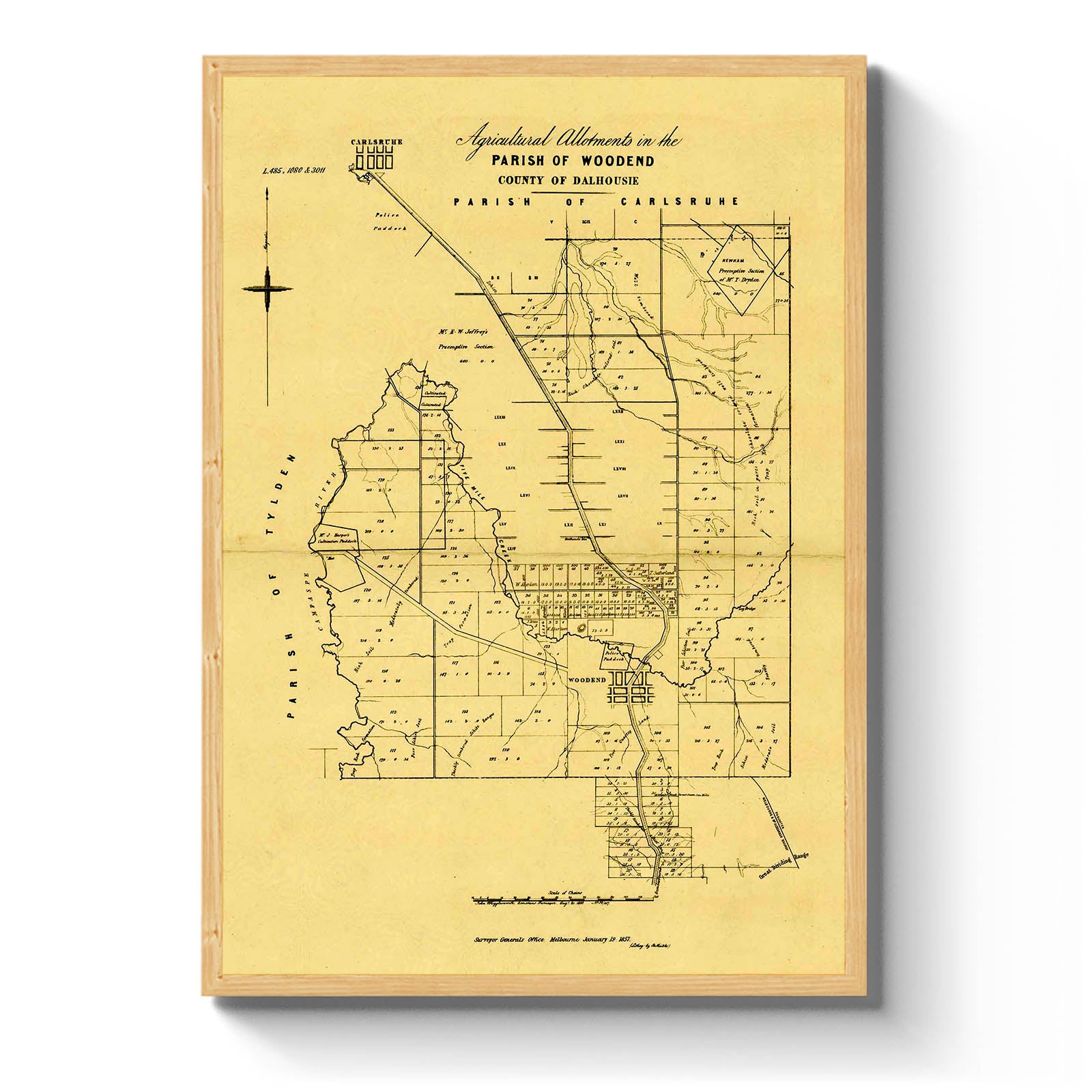 Woodend, Victoria Australia Vintage Map #5 (1857) – Vintage Maps