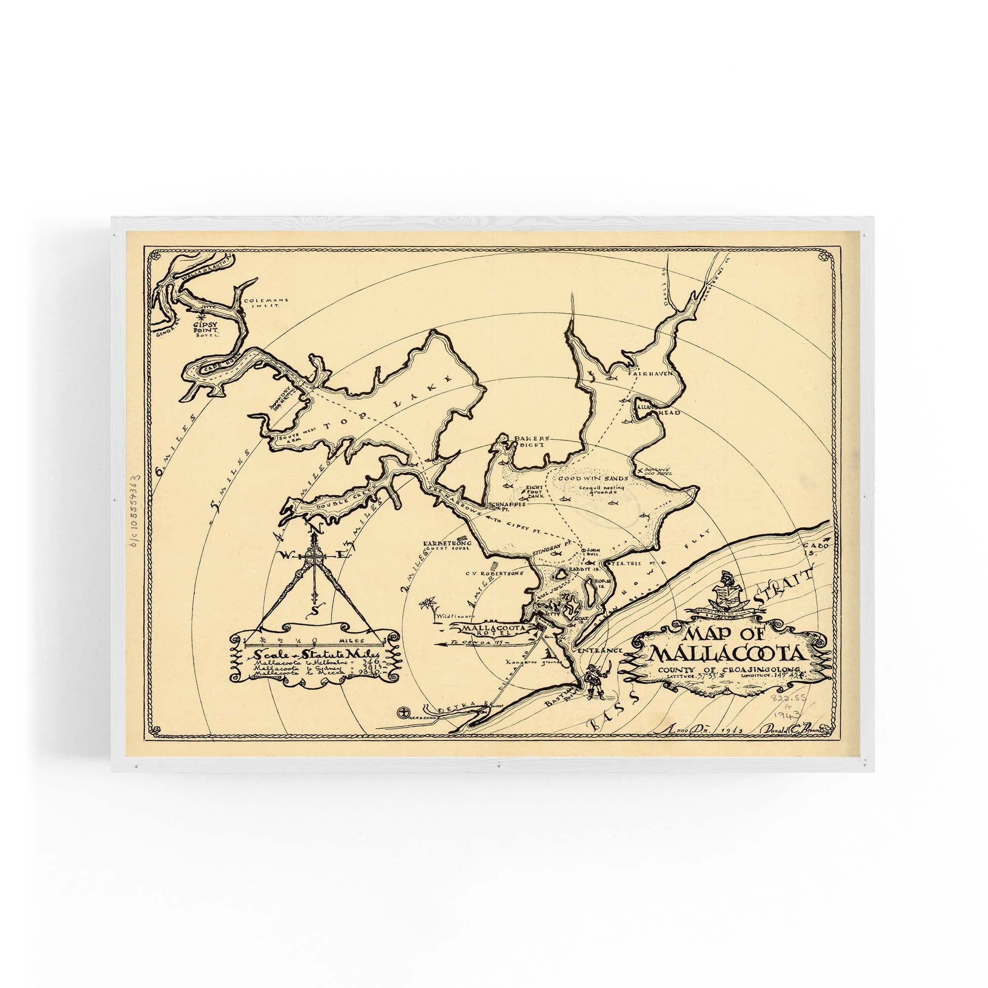 1943 Vintage Map of Mallacoota, Victoria Australia – Vintage Maps