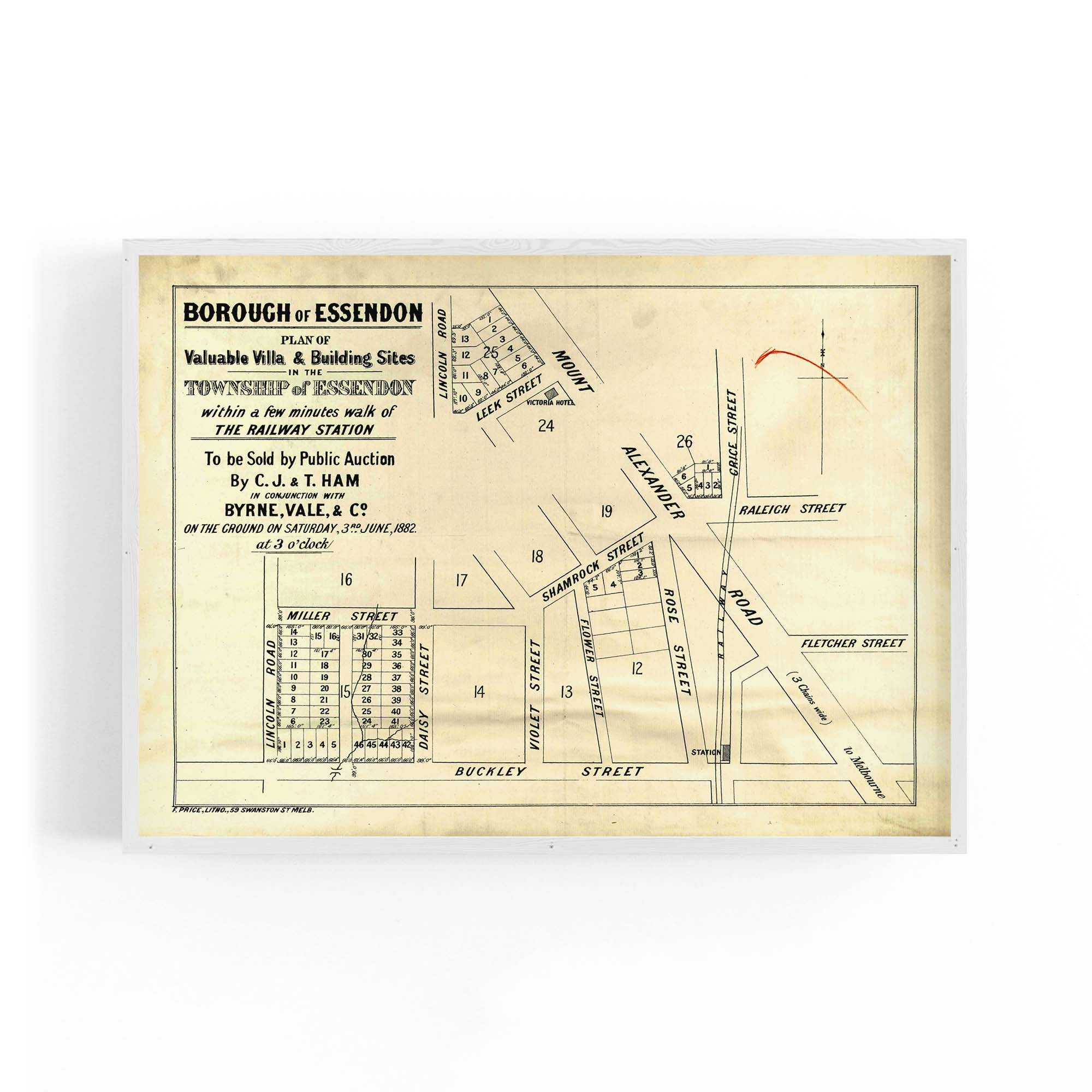 1882 Vintage Map of Essendon, Victoria Australia – Vintage Maps