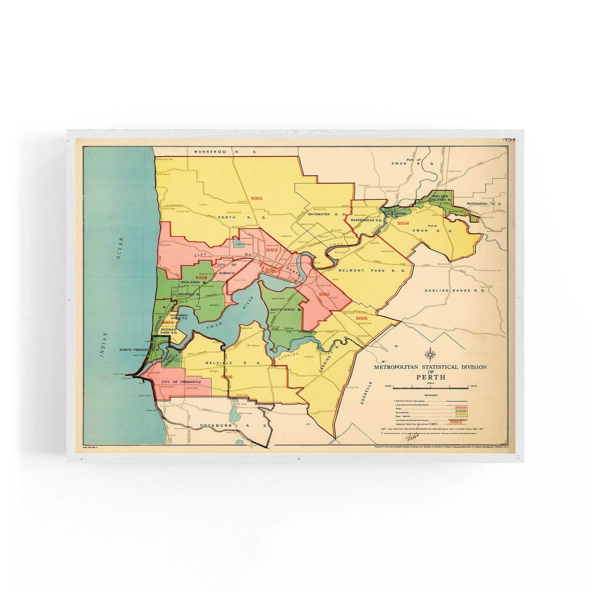 1958 Map of Perth & Surrounds, Western Australia – Vintage Maps