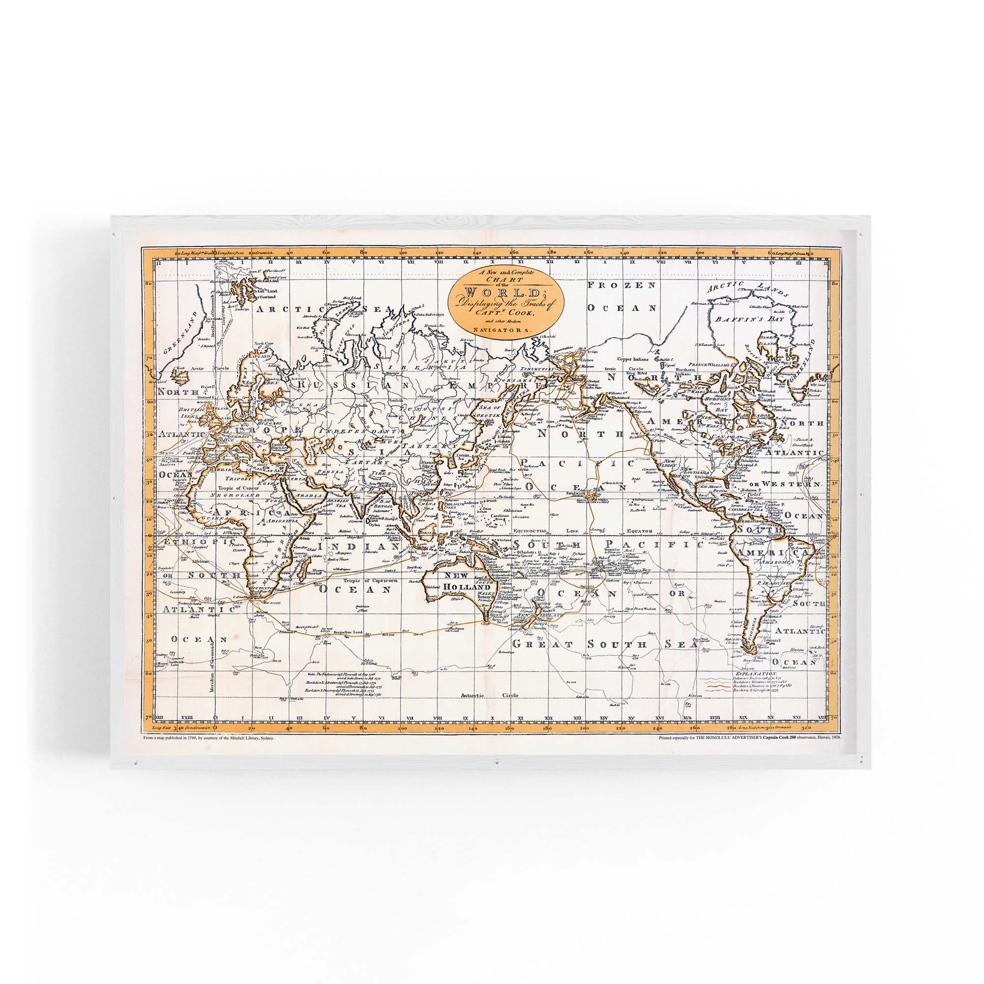 1778 Vintage Chart Map of the World – Vintage Maps