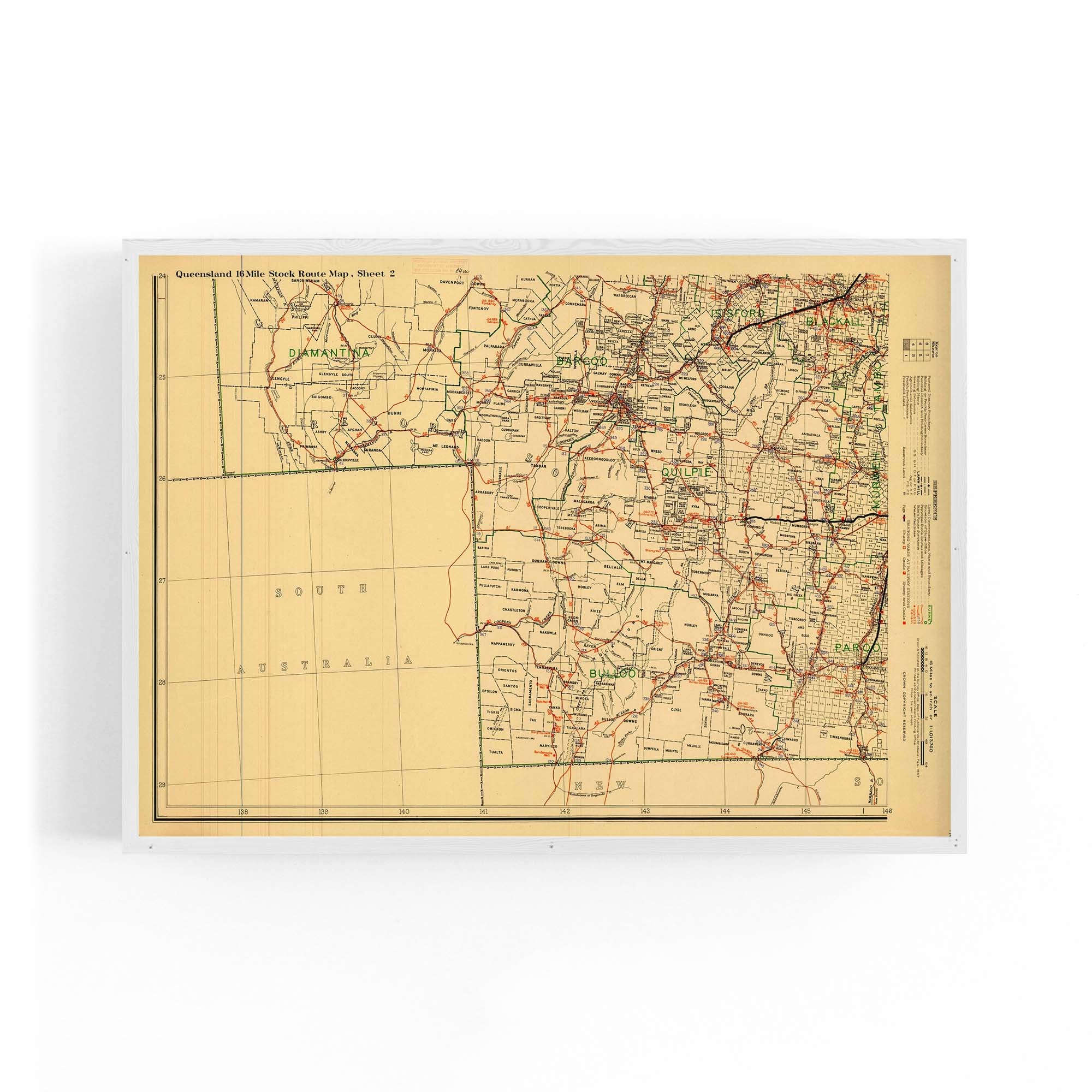 1947 Map of South-West Queensland – Vintage Maps