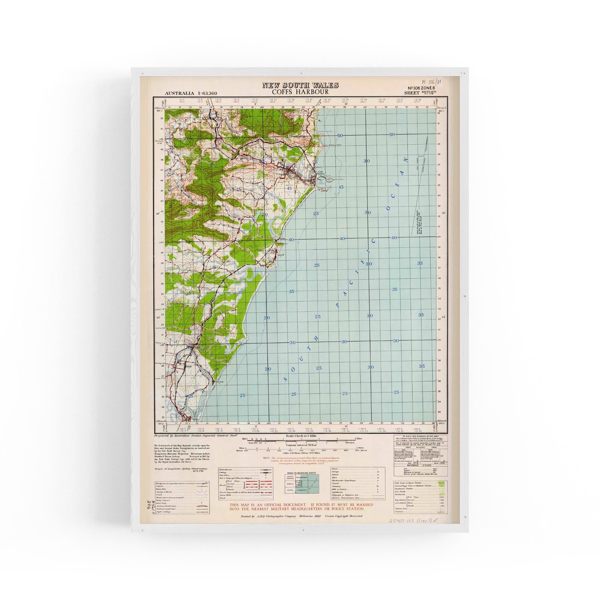 1942 Map of Coffs Harbour, New South Wales – Vintage Maps