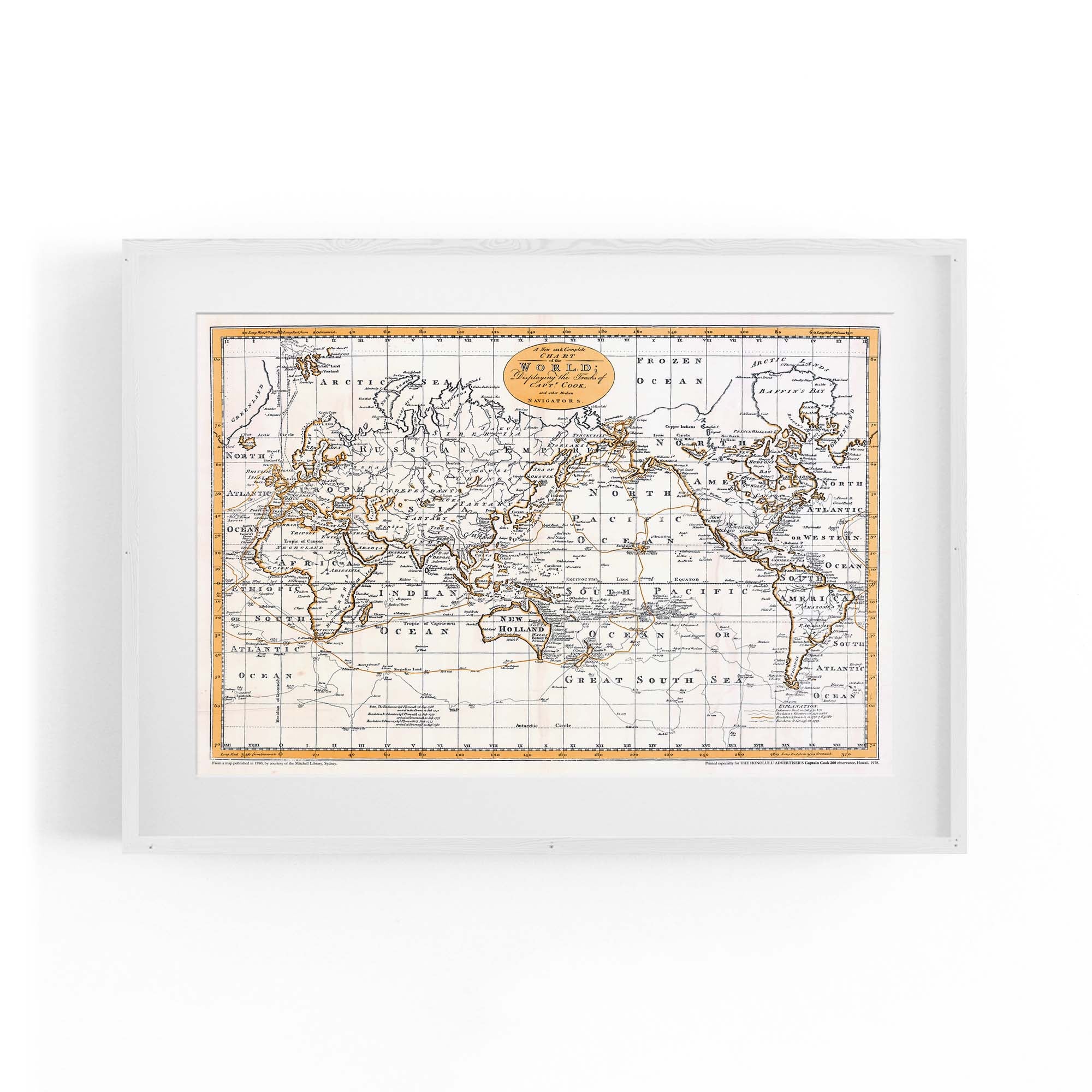 1778 Vintage Chart Map of the World – Vintage Maps