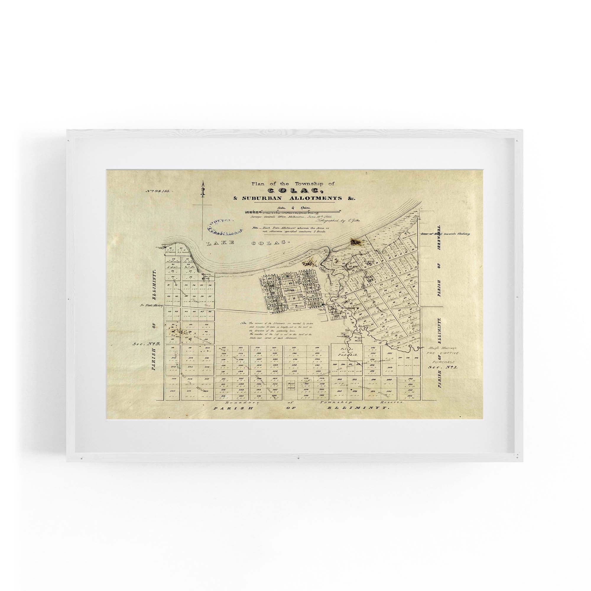 1855 Vintage Map of Colac, Victoria Australia – Vintage Maps