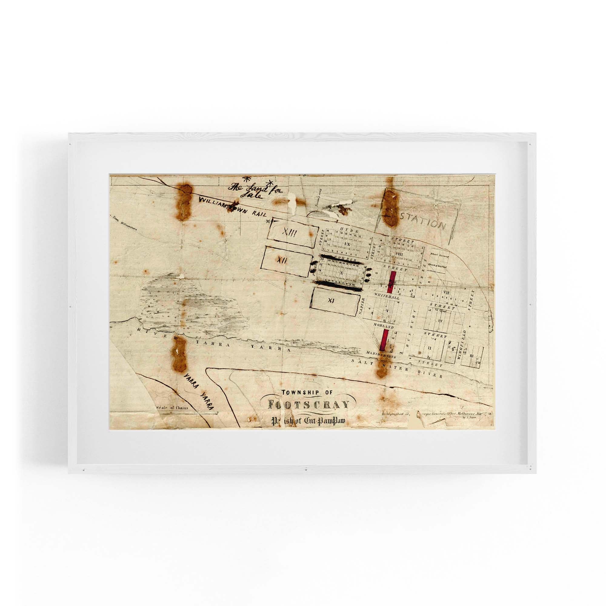 1850's Vintage Map of Footscray, Victoria Australia – Vintage Maps