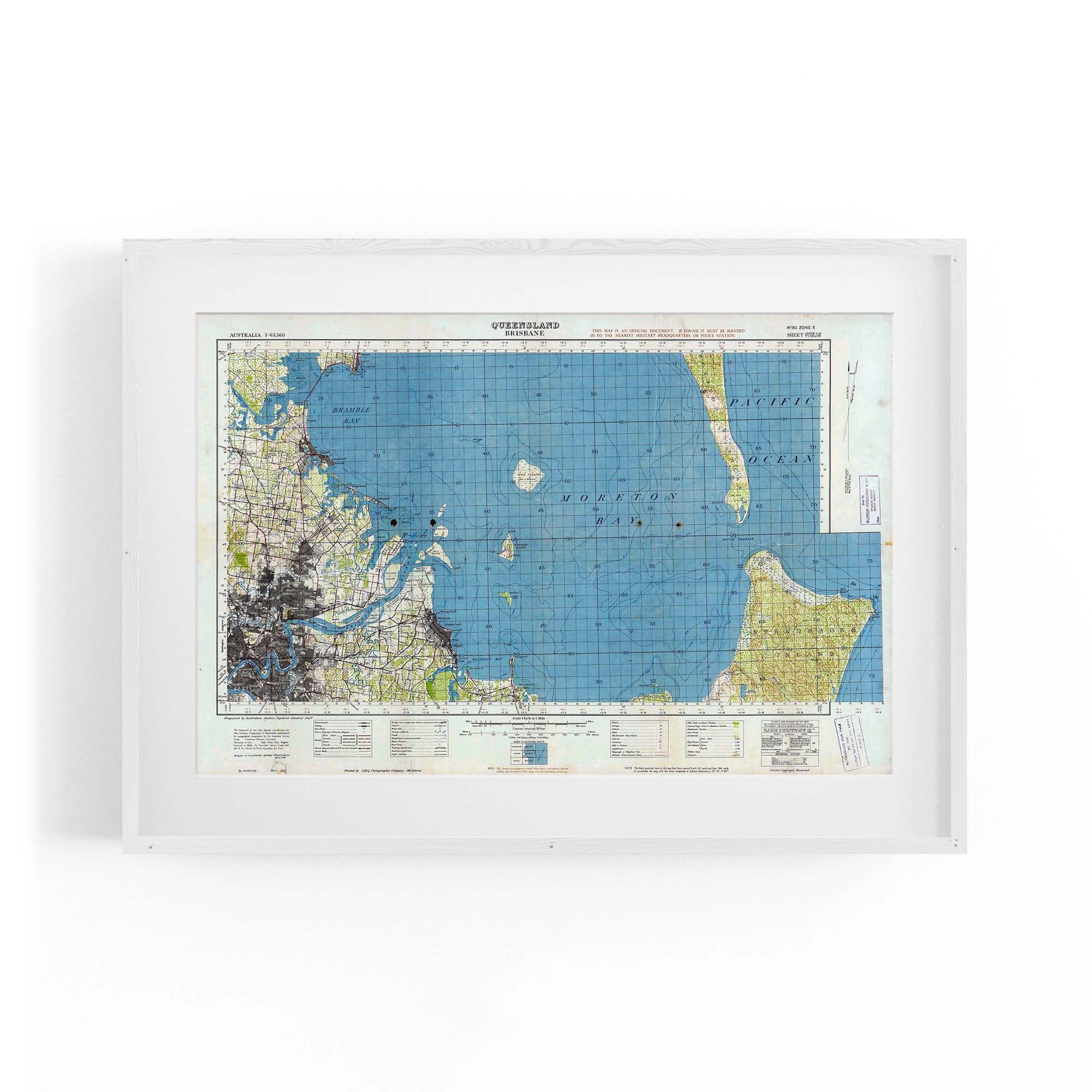 1937 Topographic Map of Brisbane, Queensland – Vintage Maps