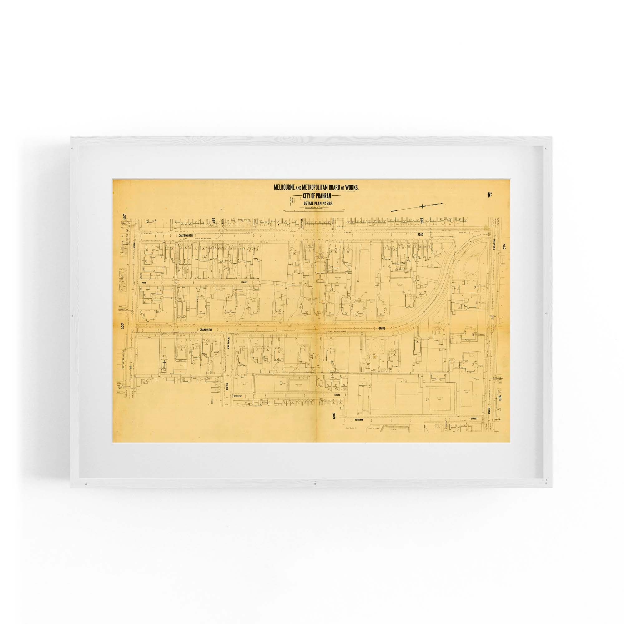 1899 Vintage Map of Prahran, Victoria Australia – Vintage Maps