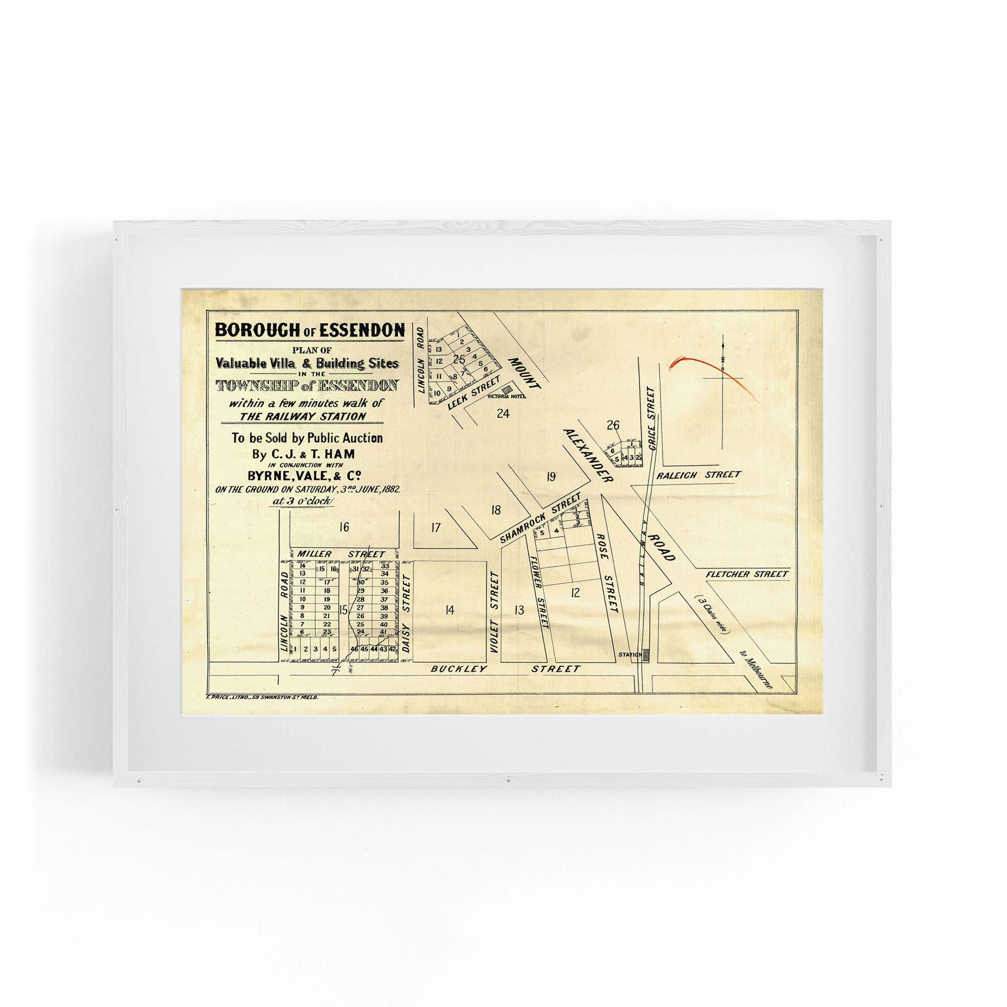 1882 Vintage Map of Essendon, Victoria Australia – Vintage Maps