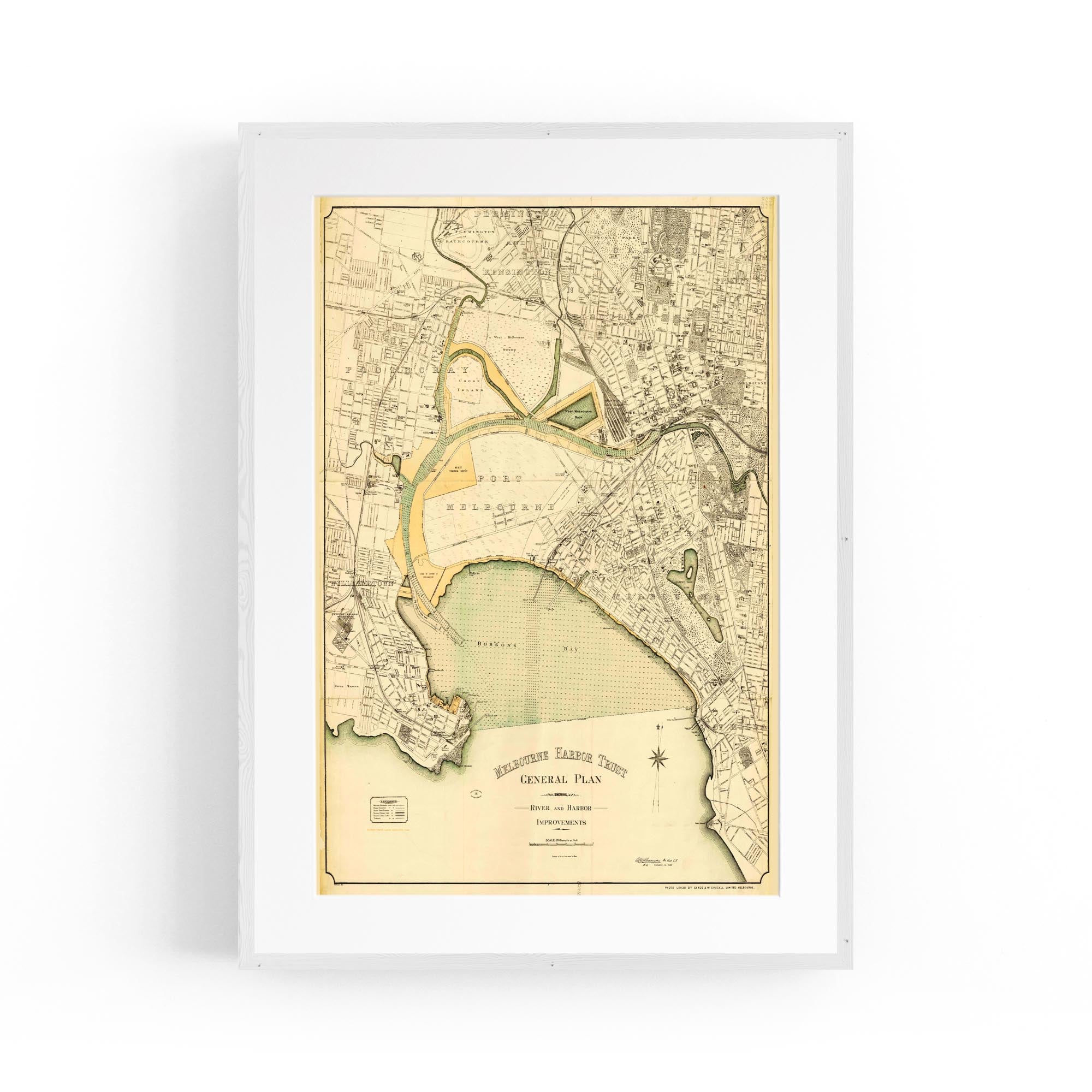 1893 Melbourne Harbor Trust Map of Melbourne and Suburbs – Vintage Maps