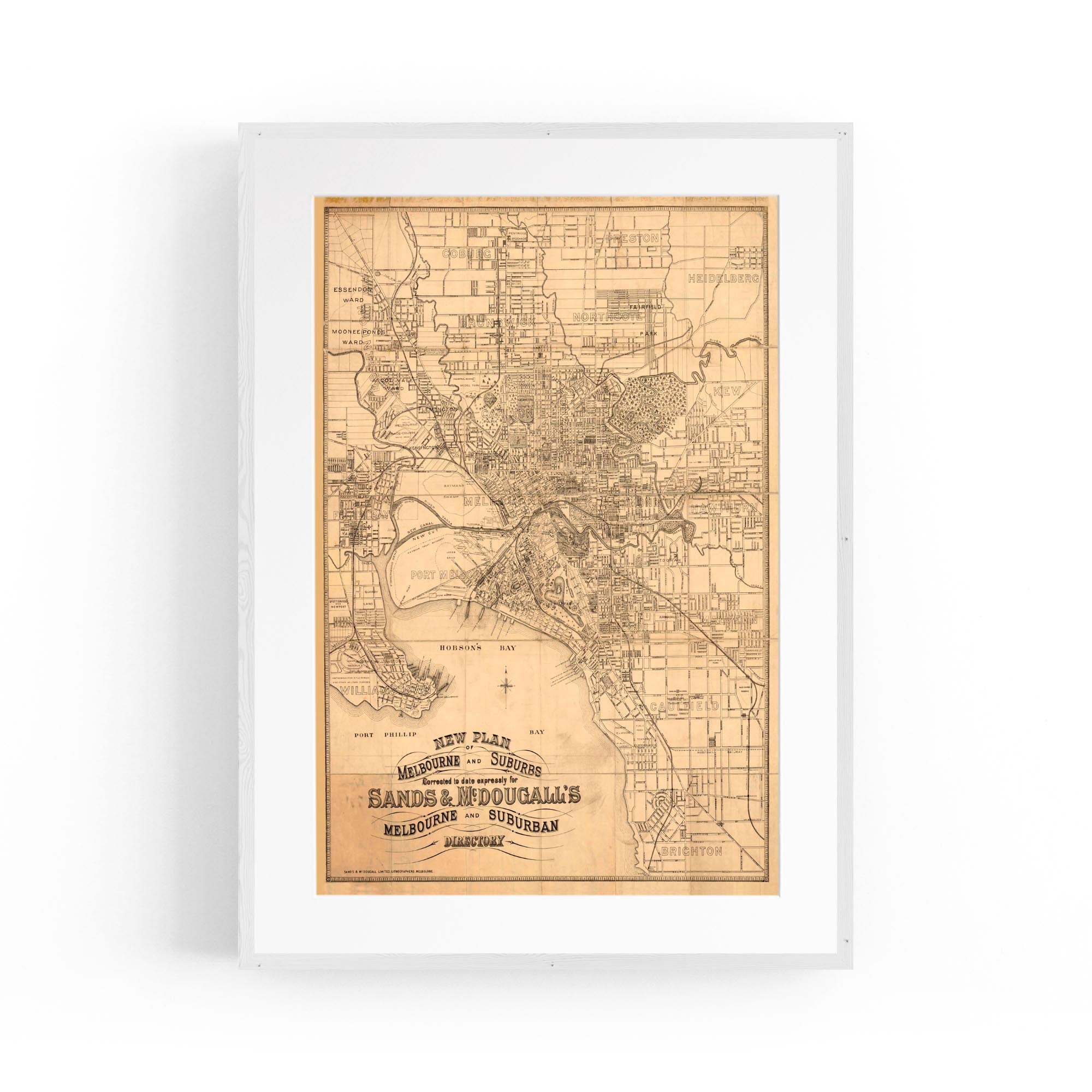 1887 Sands & McDougall Vintage Map of Melbourne and Suburbs – Vintage Maps