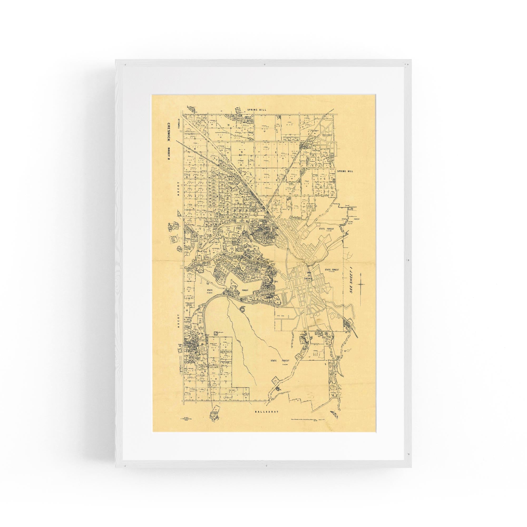 1947 Vintage Map of Creswick, Victoria Australia – Vintage Maps