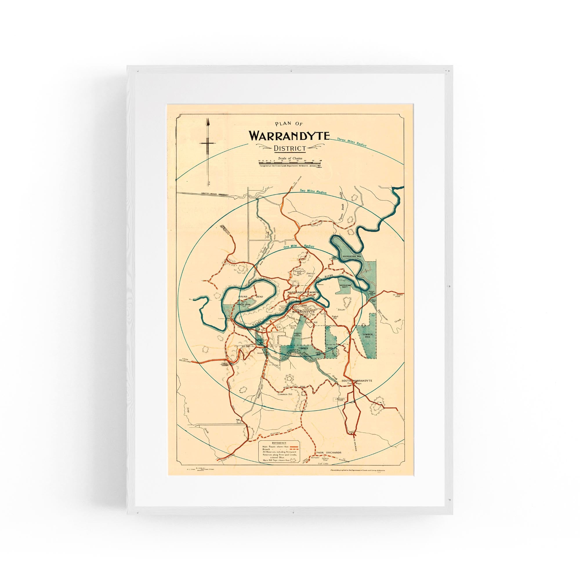 1937 Vintage Map of Warrandyte & Surrounds, Victoria – Vintage Maps