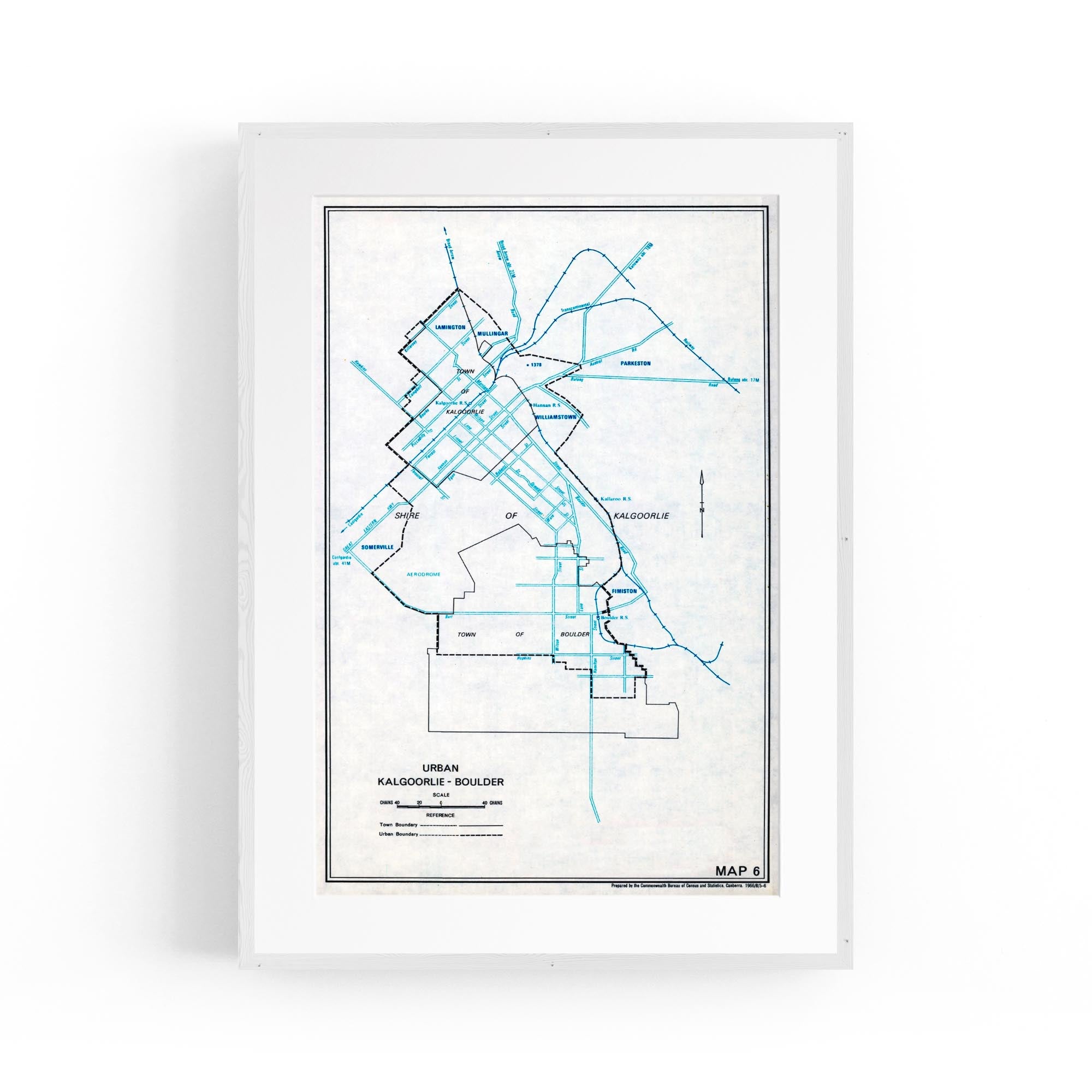 1966 Map of Kalgoorlie - Boulder & Surrounds, Western Australia ...