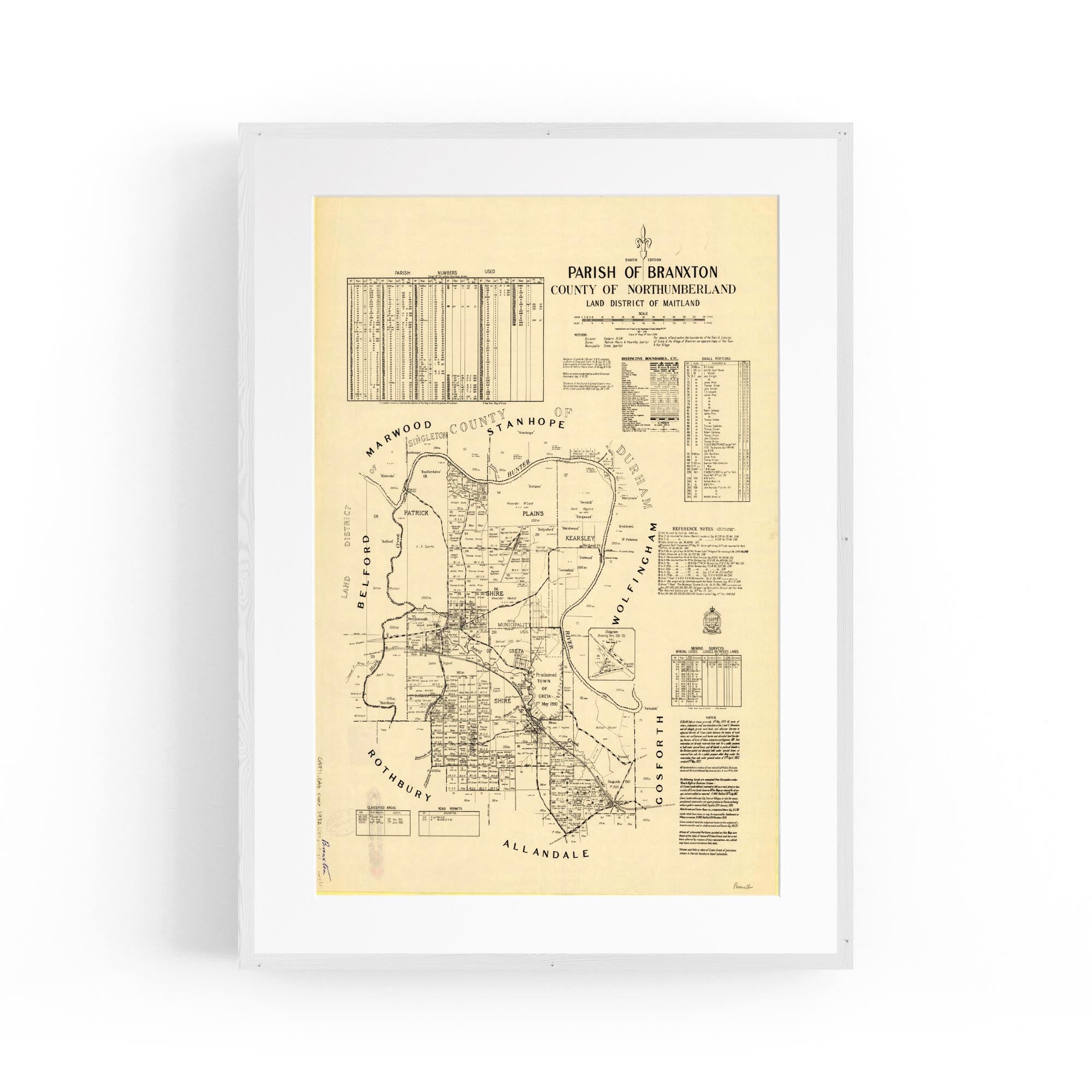 1932 Map of Branxton & Greta, New South Wales – Vintage Maps