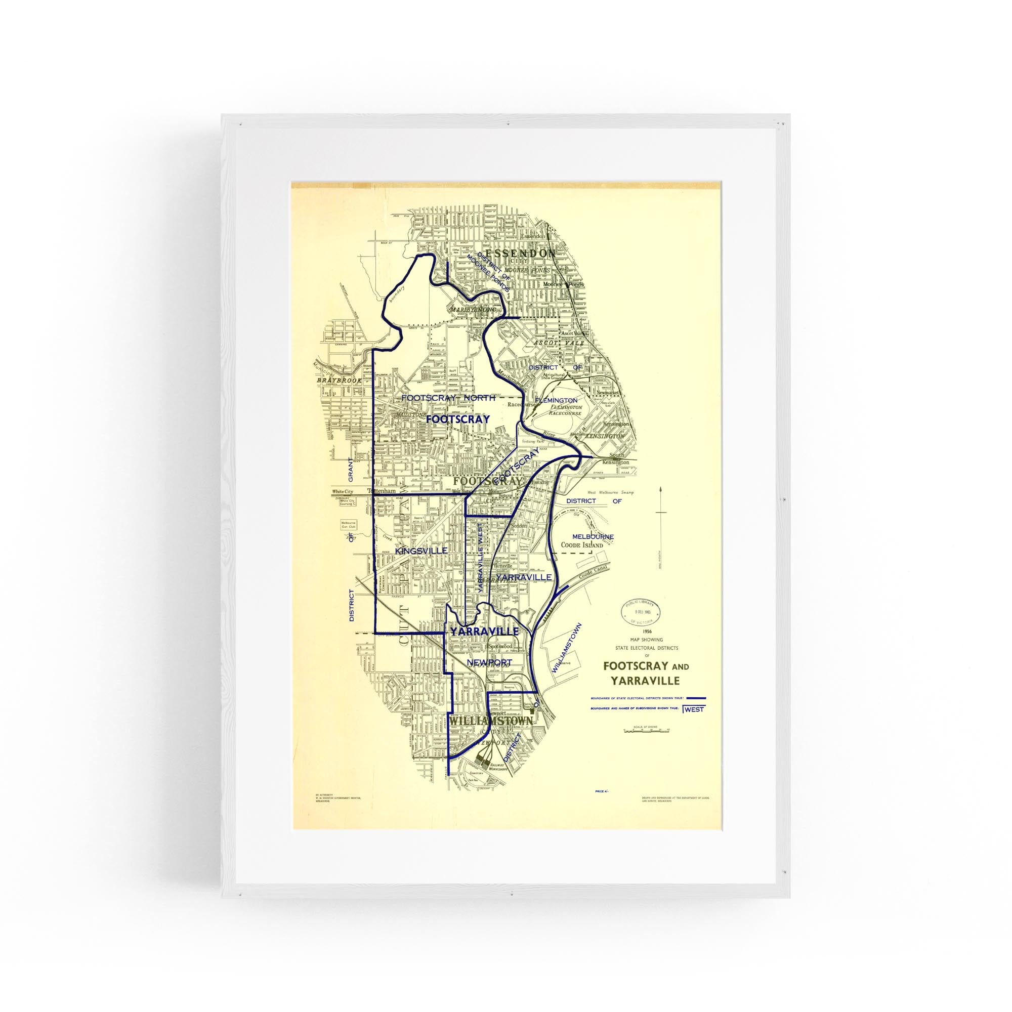 1956 Map of Footscray, Yarraville & Surrounds, Victoria – Vintage Maps