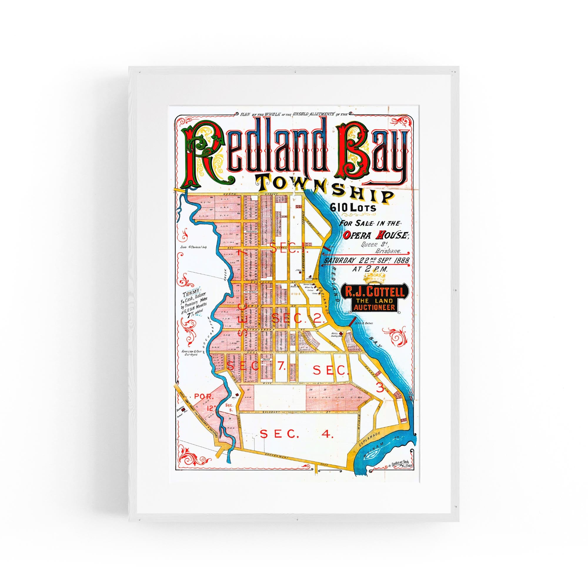 1888 Map of Redland Bay, Brisbane, Queensland – Vintage Maps