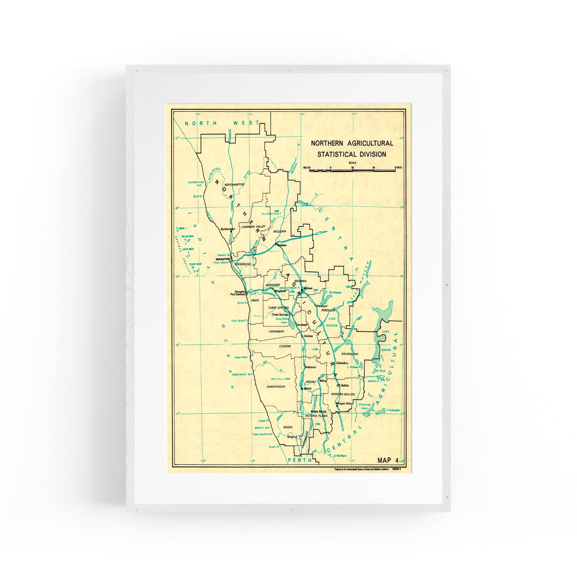 1966 Map of Geraldton & Surrounds, Western Australia – Vintage Maps