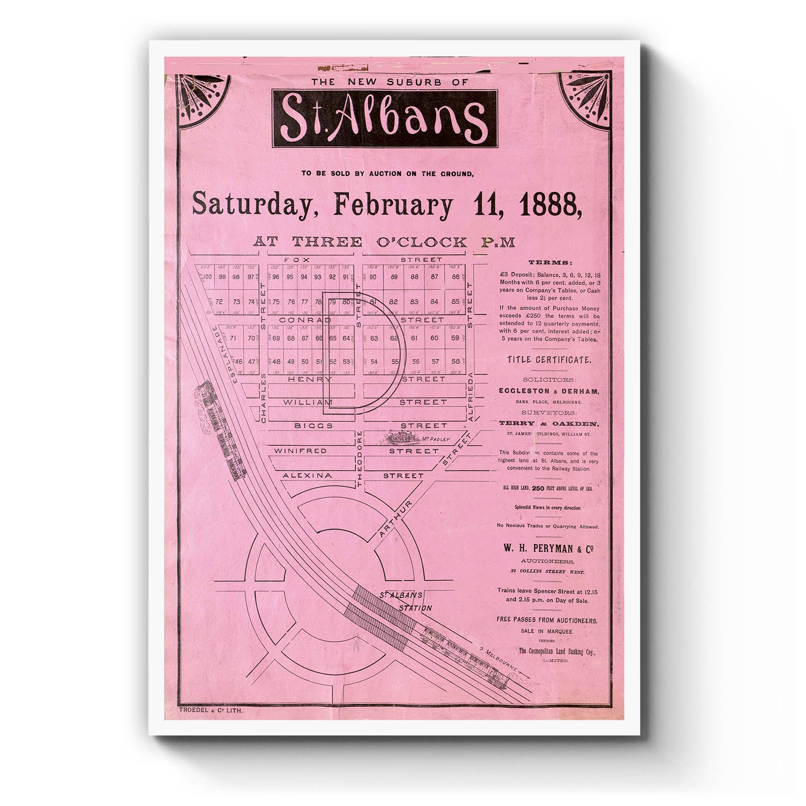 St Albans, Victoria Australia Vintage Map #4 (1888) – Vintage Maps