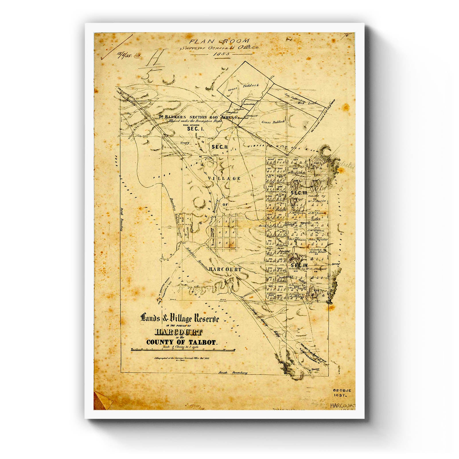 Harcourt, Victoria Australia Vintage Map #6 (1853) – Vintage Maps
