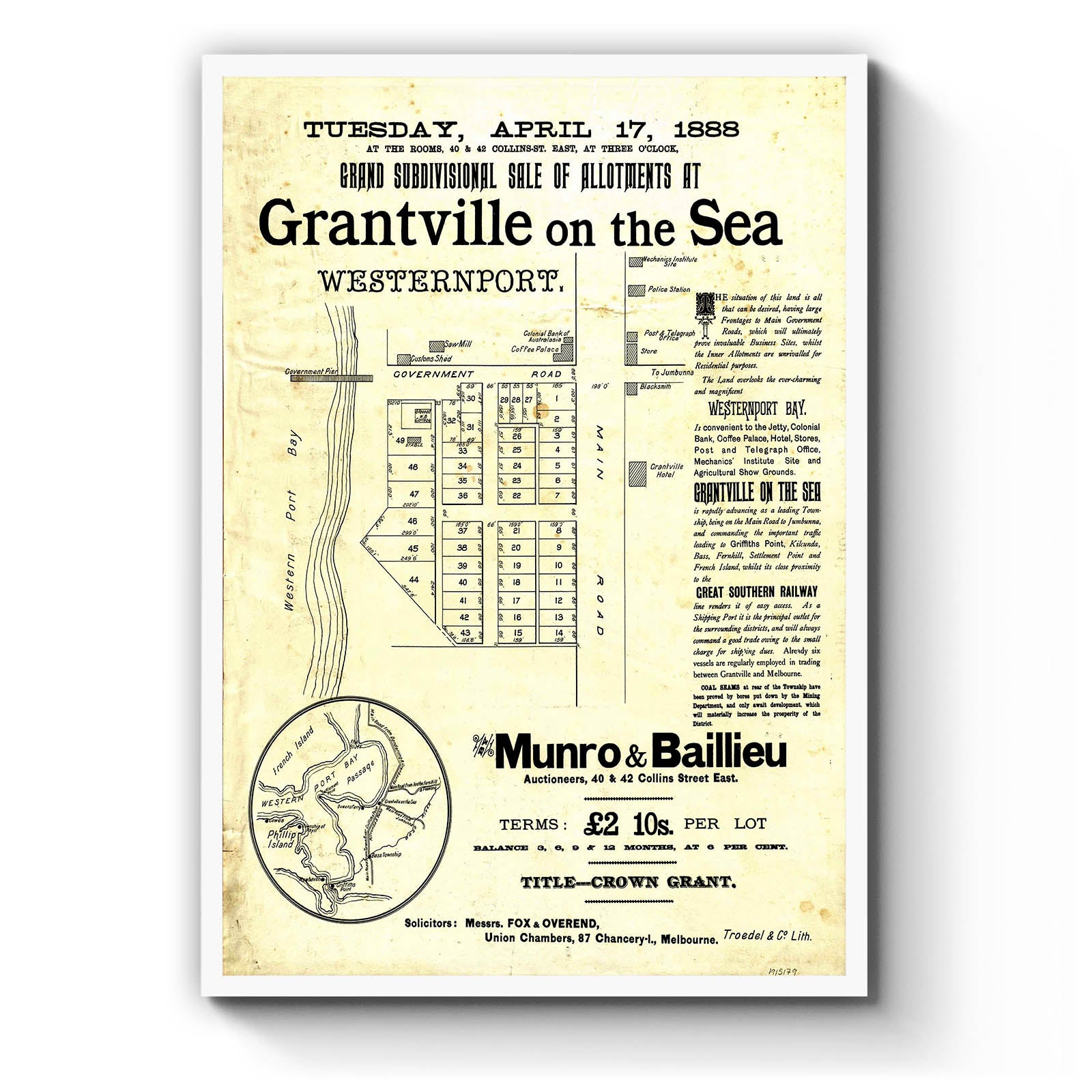 Grantville, Victoria Australia Vintage Map #1 (1888) – Vintage Maps