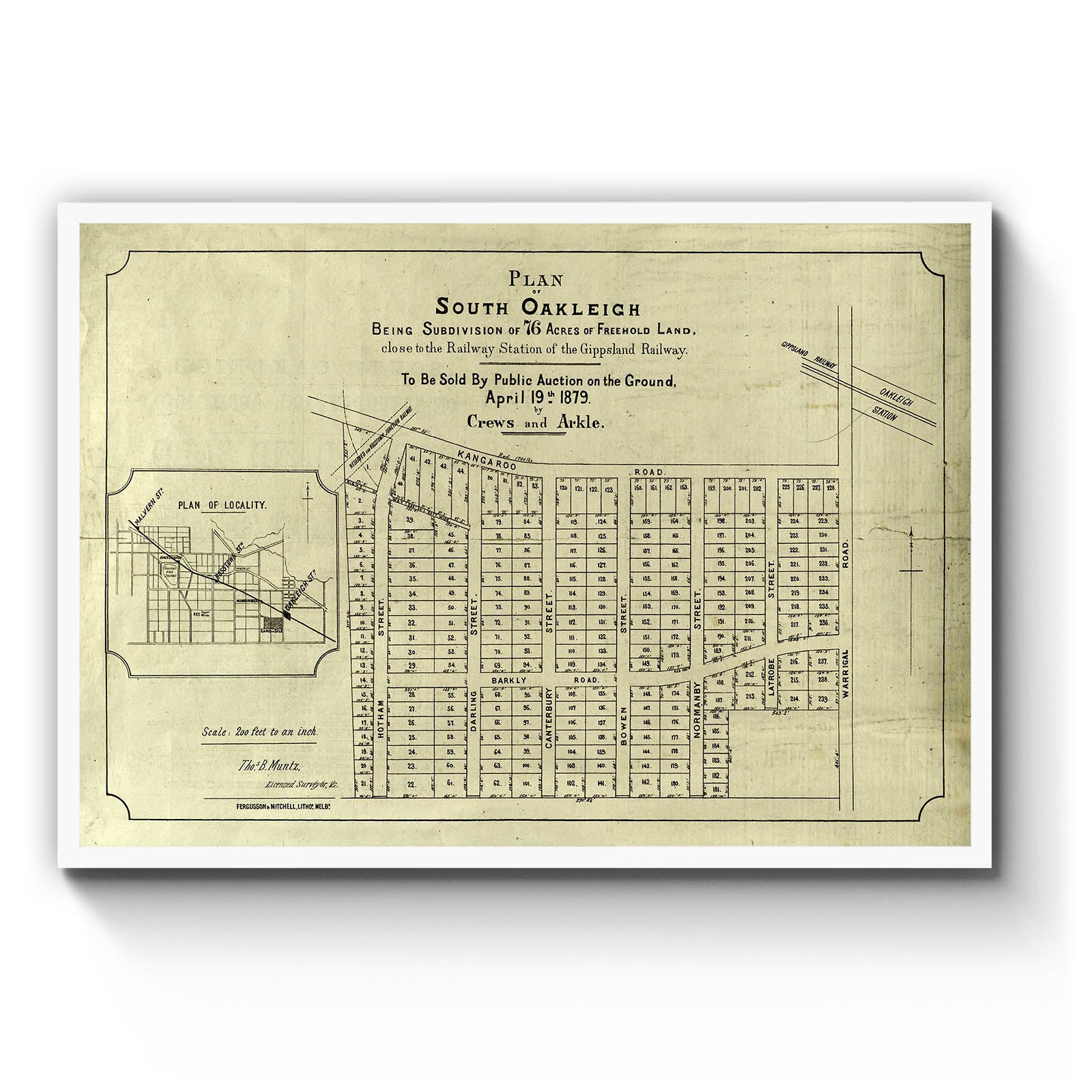 Oakleigh, Victoria Australia Vintage Map #25 (1879) – Vintage Maps
