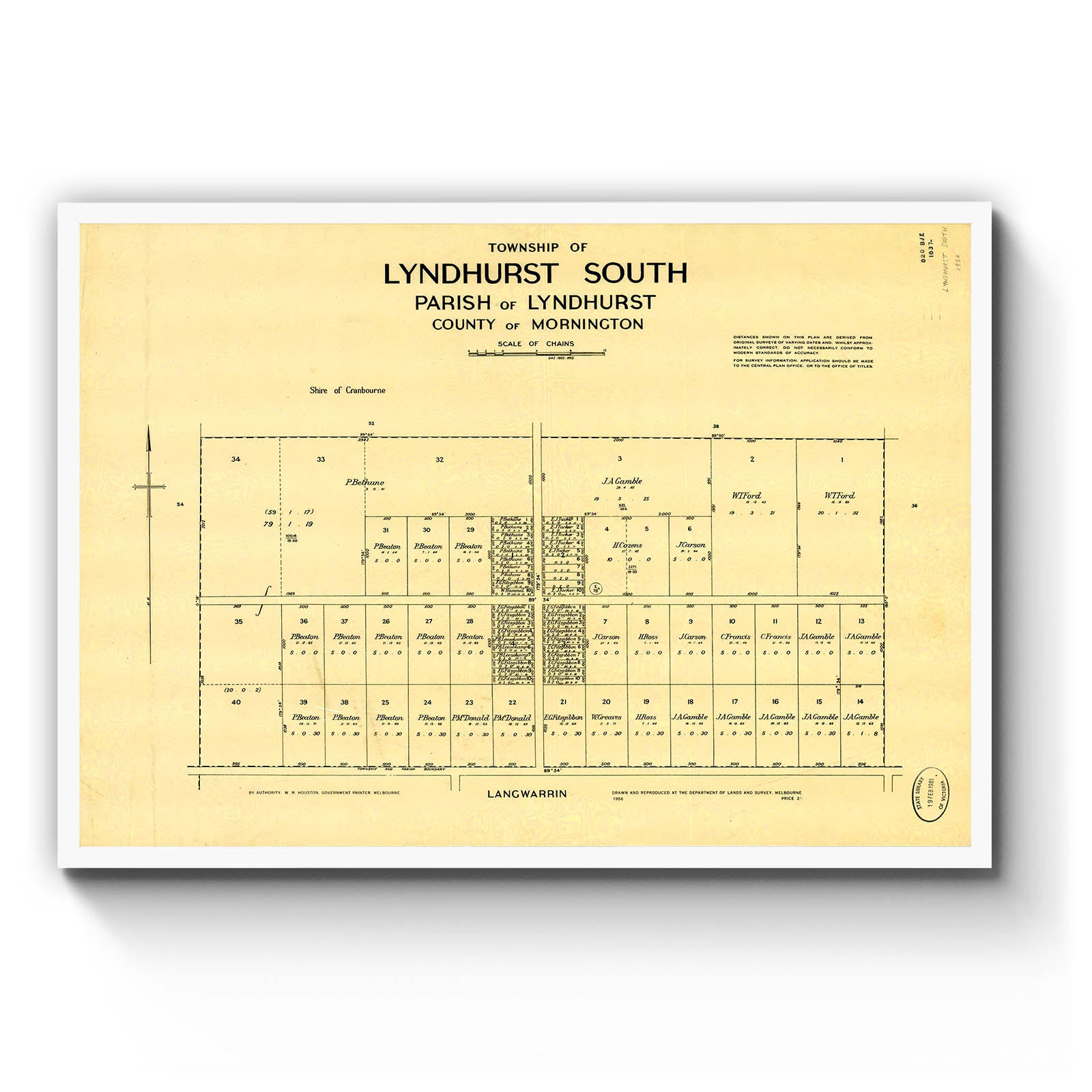 Lyndhurst, Victoria Australia Vintage Map #6 (1956) – Vintage Maps