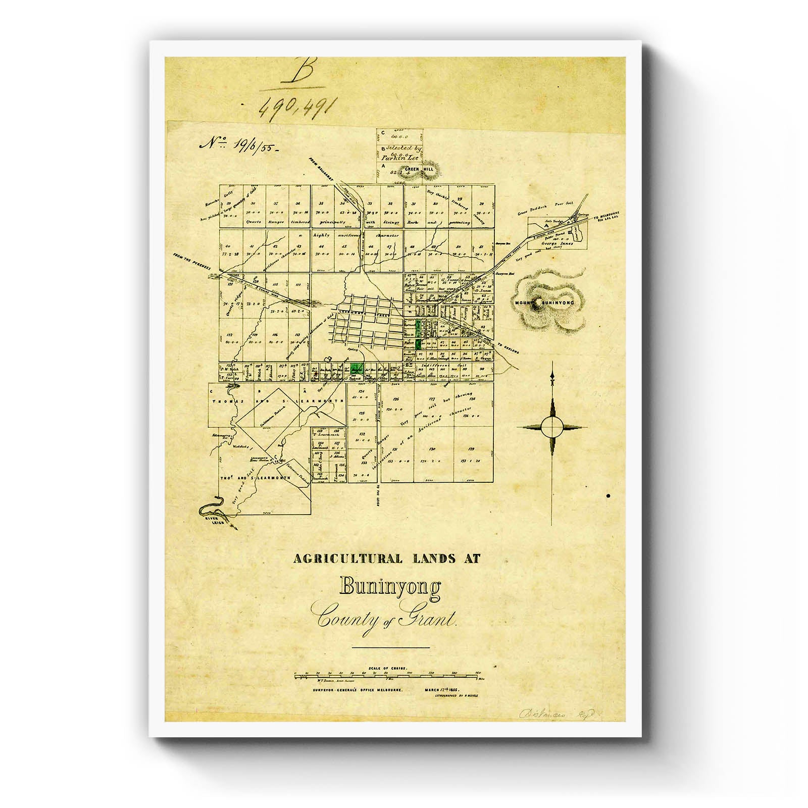 Buninyong, Victoria Australia Vintage Map #7 (1855) – Vintage Maps