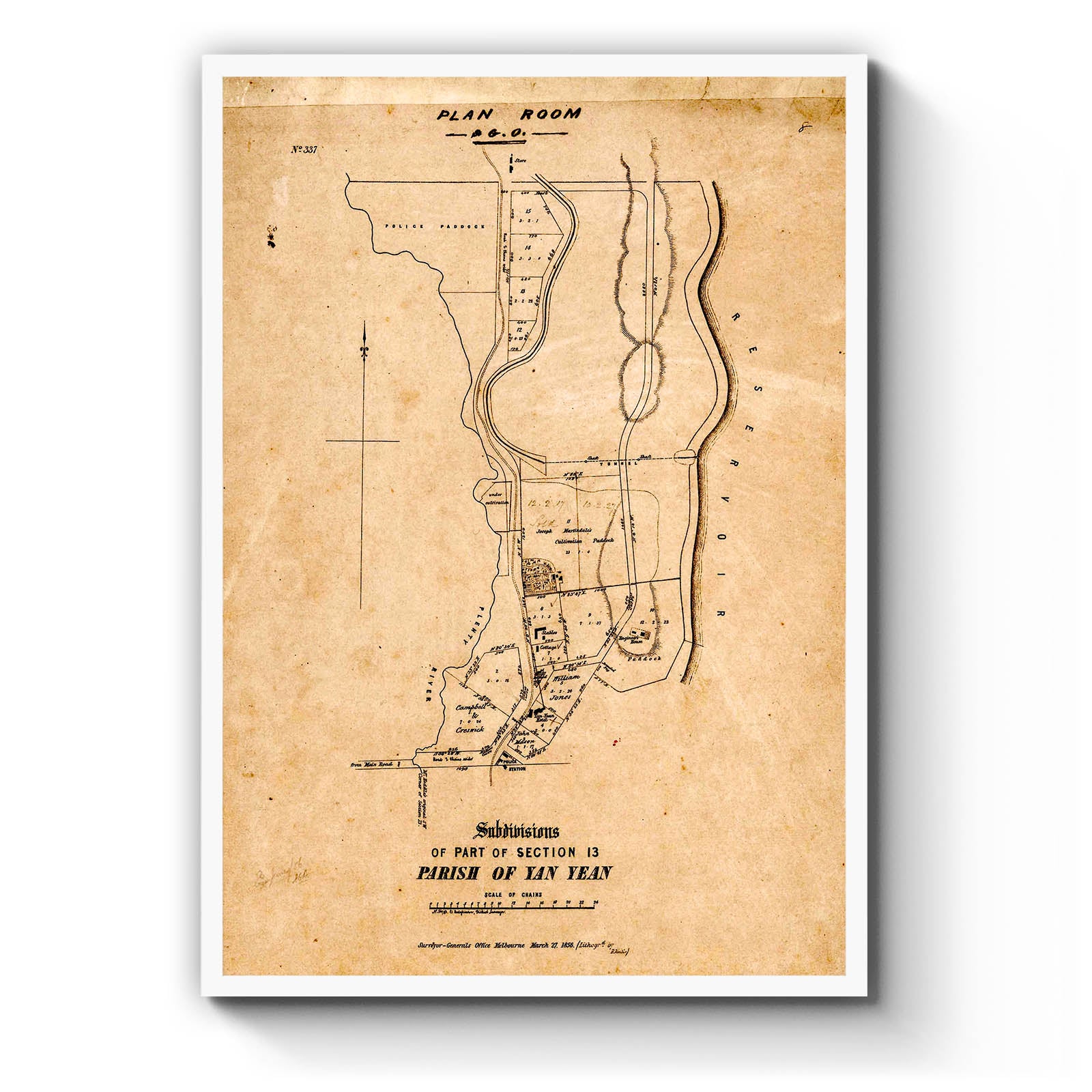 Yan Yean, Victoria Australia Vintage Map #4 (1856) – Vintage Maps