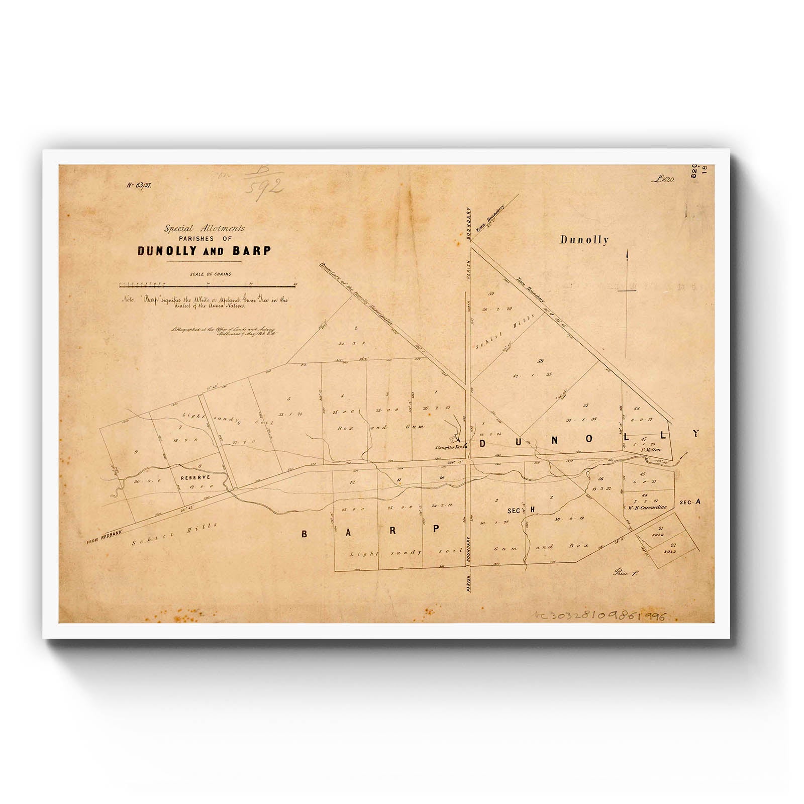 Dunolly, Victoria Australia Vintage Map #7 (1863) – Vintage Maps