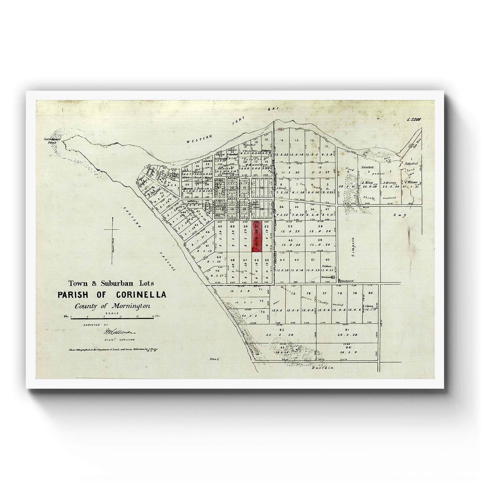 Corinella, Victoria Australia Vintage Map #6 (1864) – Vintage Maps