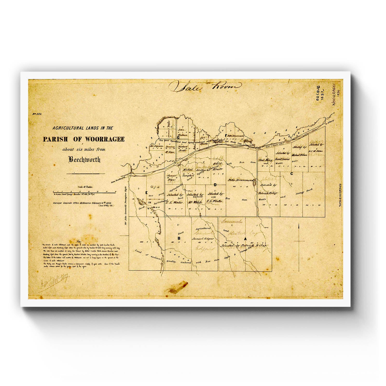 Beechworth, Victoria Australia Vintage Map #12 (1856) – Vintage Maps