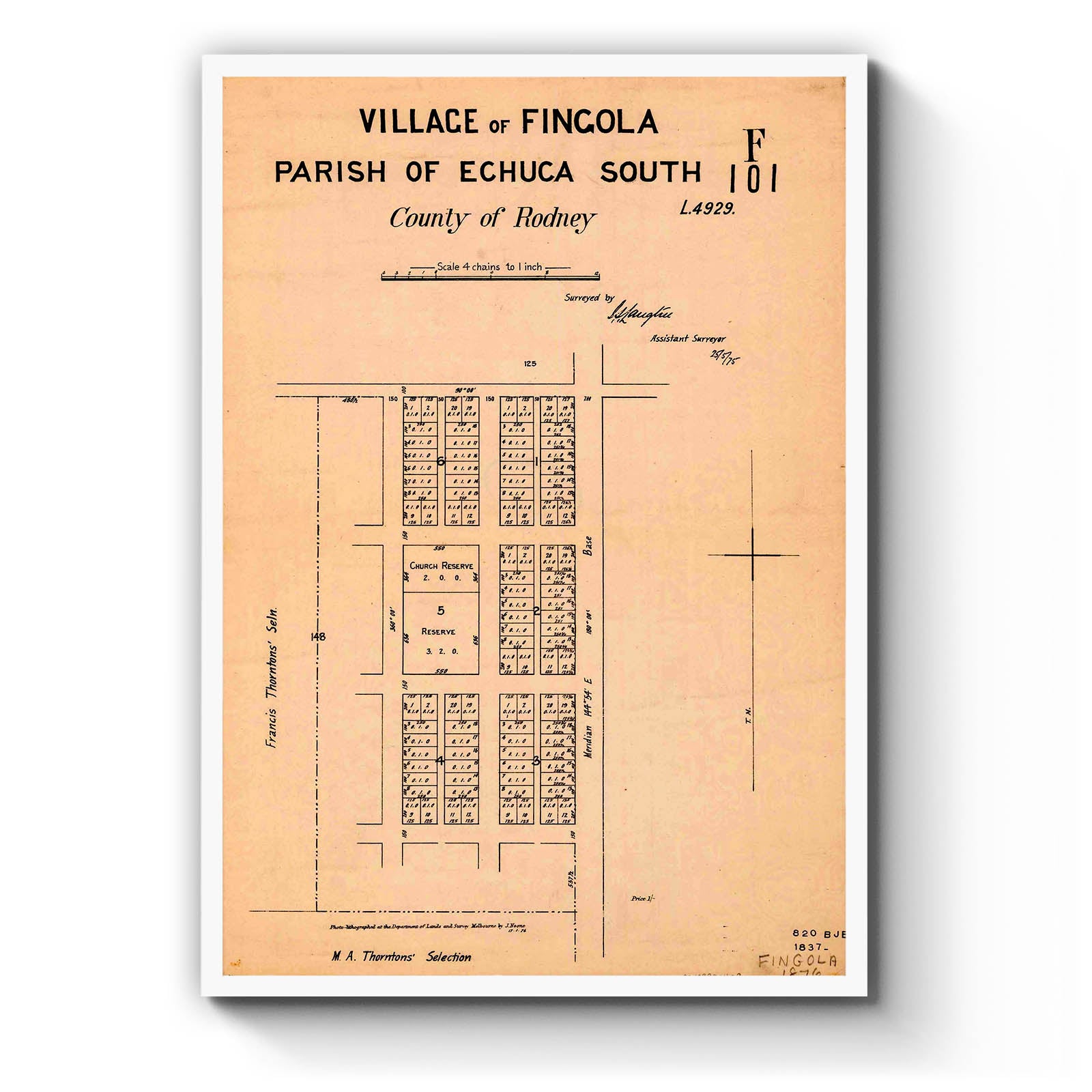 Echuca, Victoria Australia Vintage Map #2 (1876) – Vintage Maps