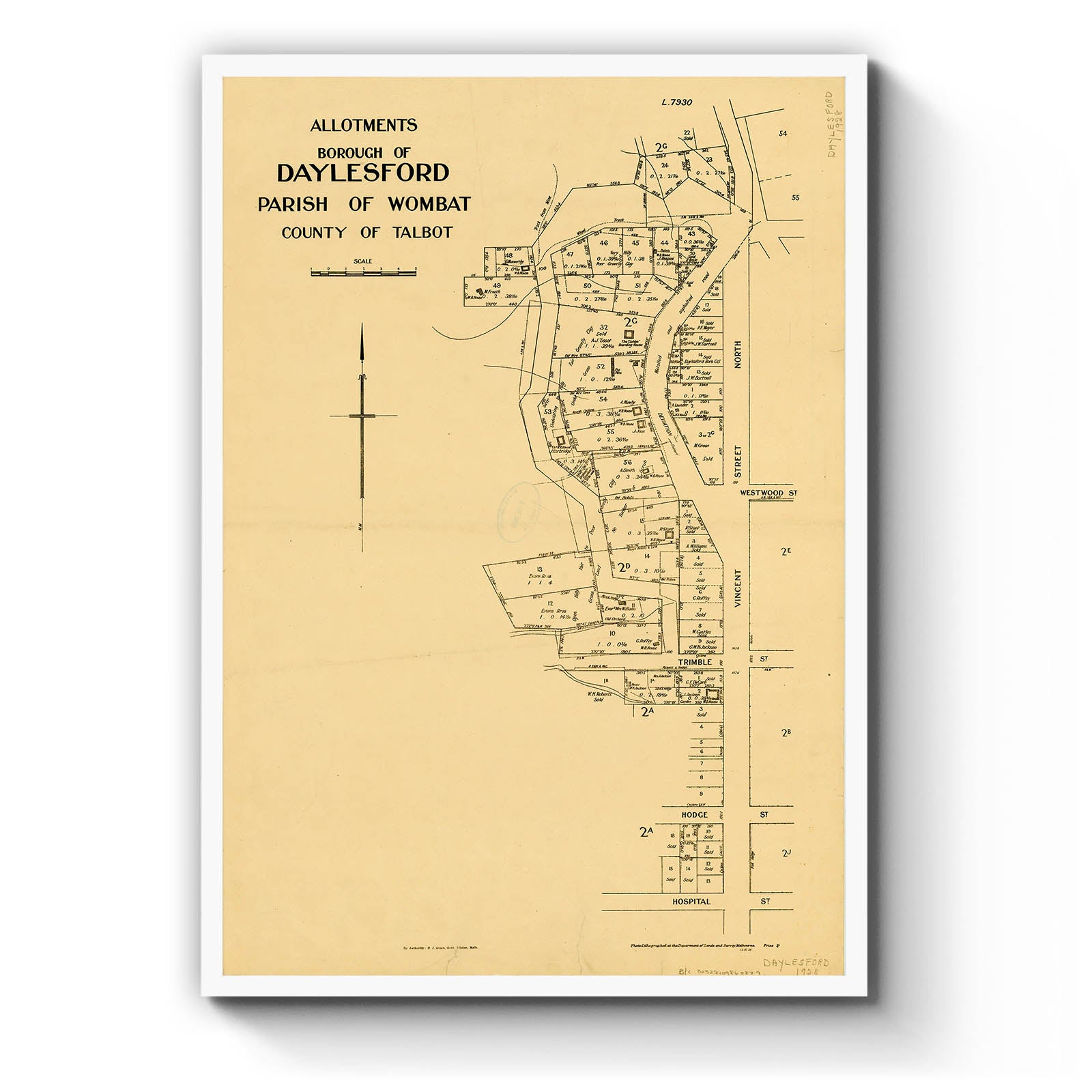 Daylesford, Victoria Australia Vintage Map #13 (1933) – Vintage Maps