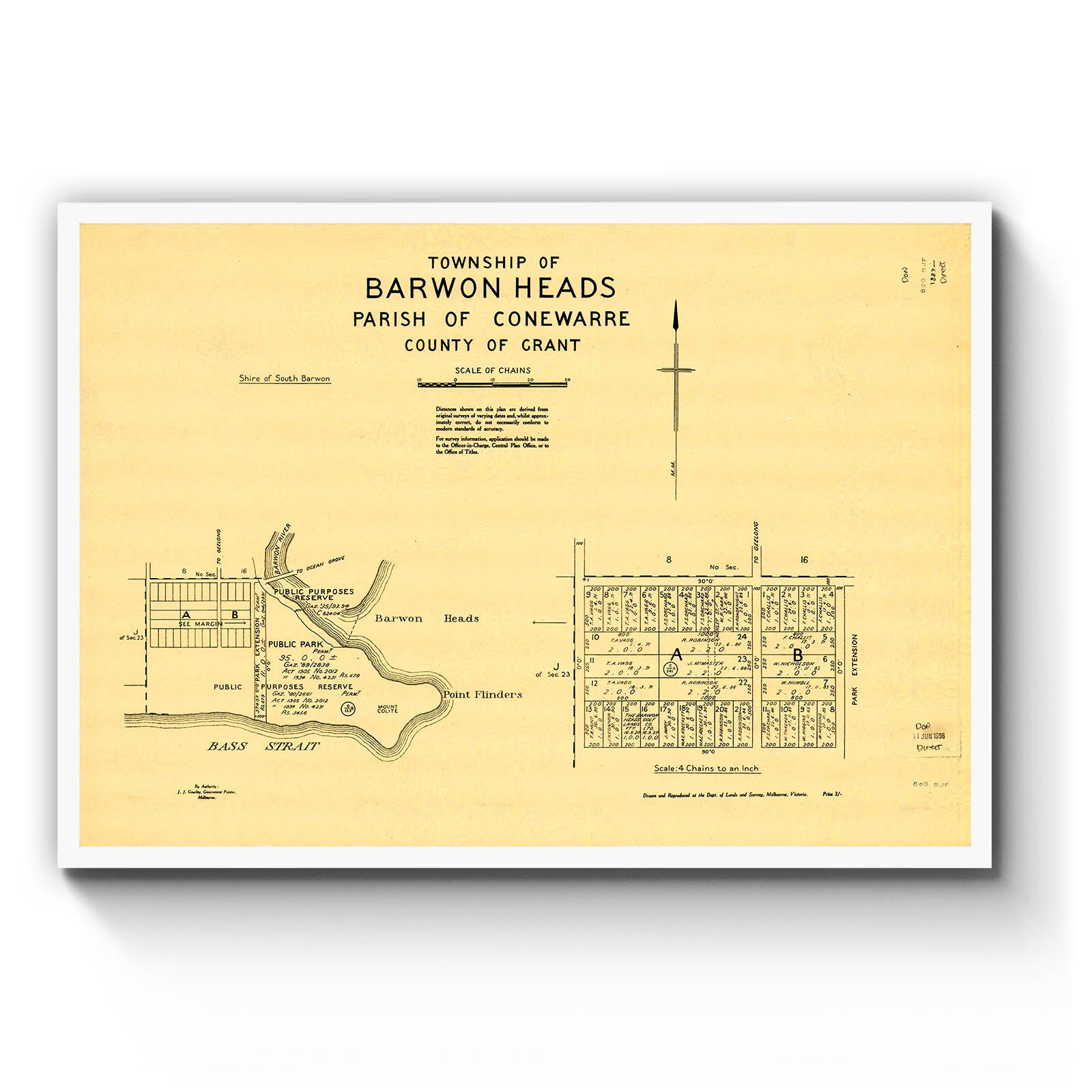 Barwon Heads, Victoria Australia Vintage Map #1 (1940) – Vintage Maps