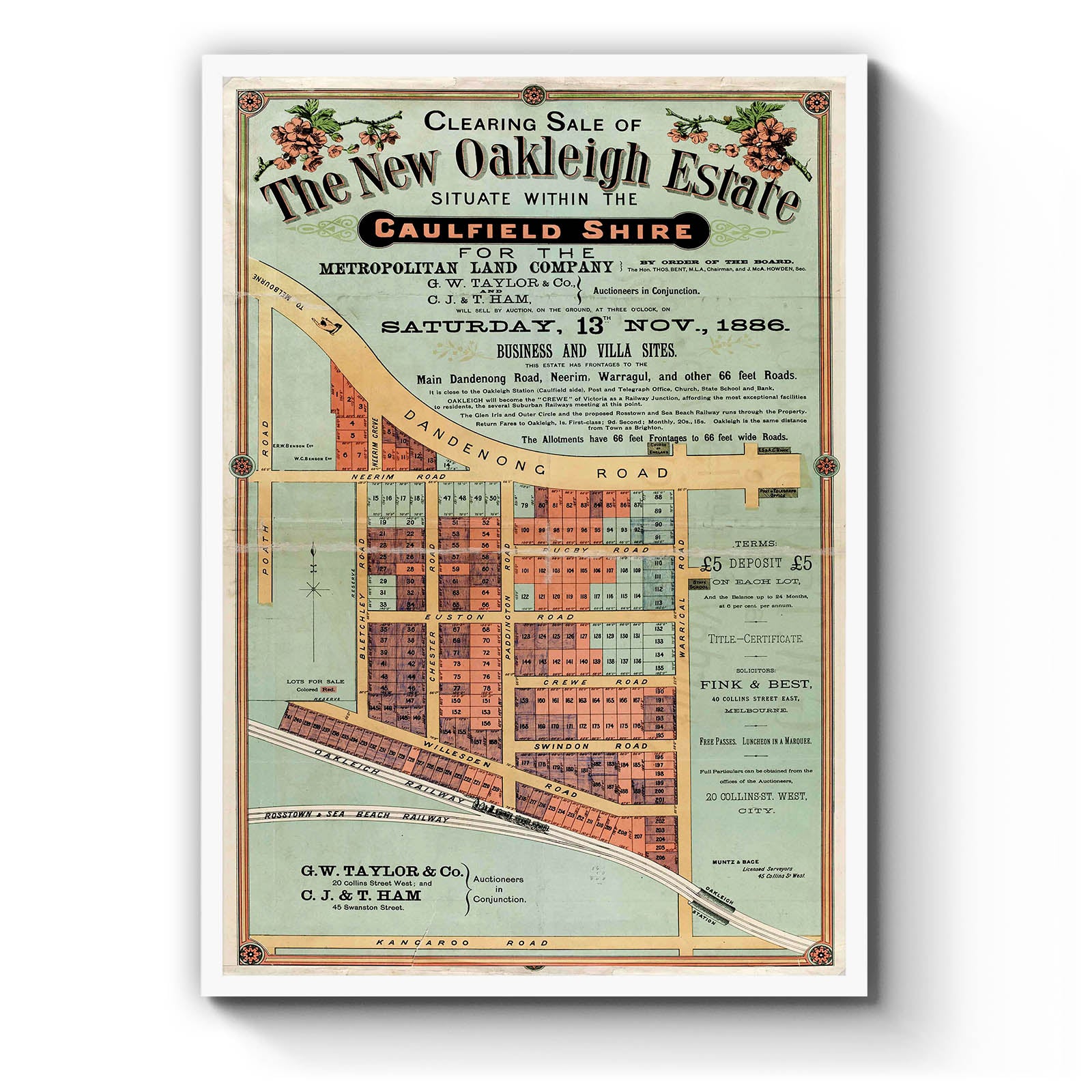 Oakleigh, Victoria Australia Vintage Map #14 (1886) – Vintage Maps